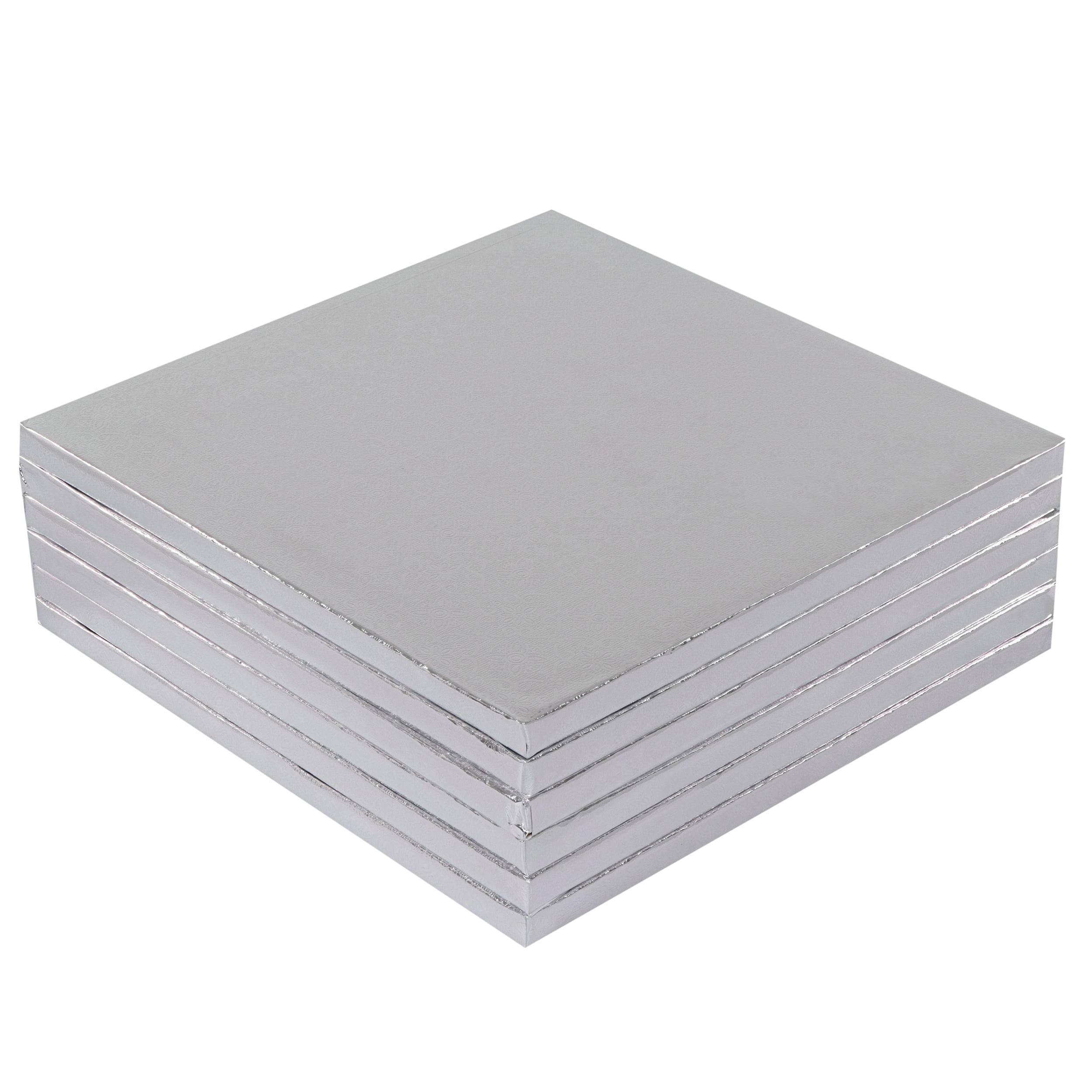 Spec101 Cake Board 10 Inch Silver Square Flower Pattern 6pk Cake Board ...
