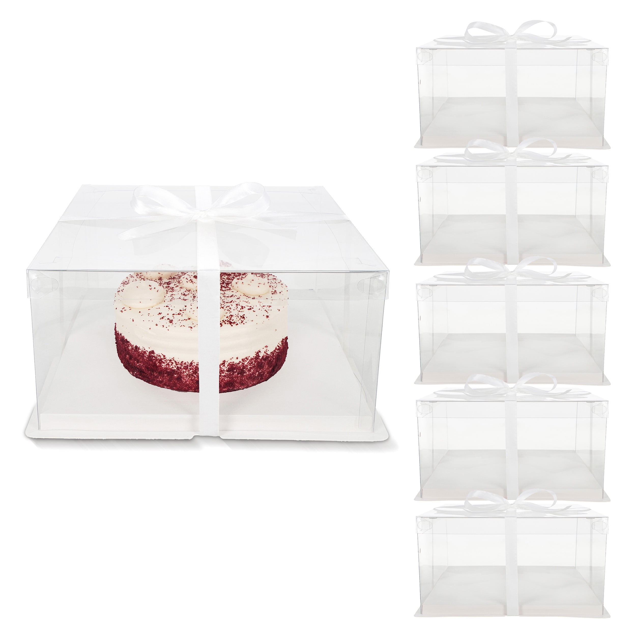 Spec101 Sturdy Square Clear Cake Box, 12x12x7 Inch with Cake Boards ...