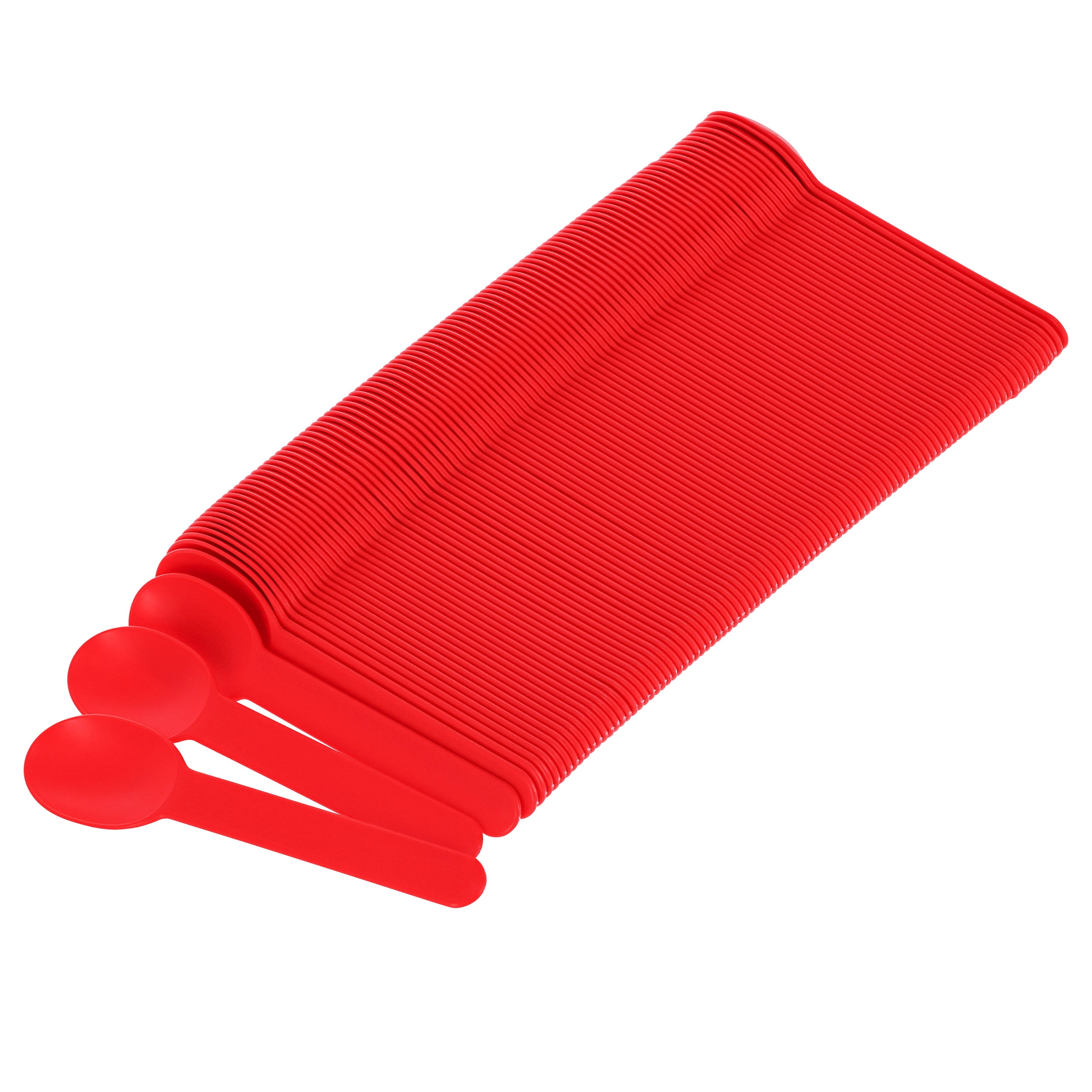 Spec101 Ice Cream Spoons Disposable Set - 1000pk Red Heavy Duty Small ...