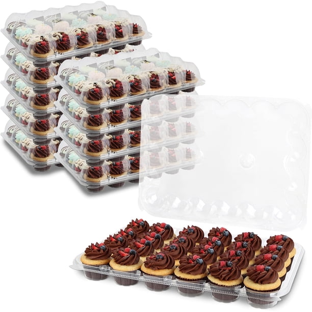 Spec101 Plastic Cupcake Holder Carrier | Disposable Cupcake Containers ...