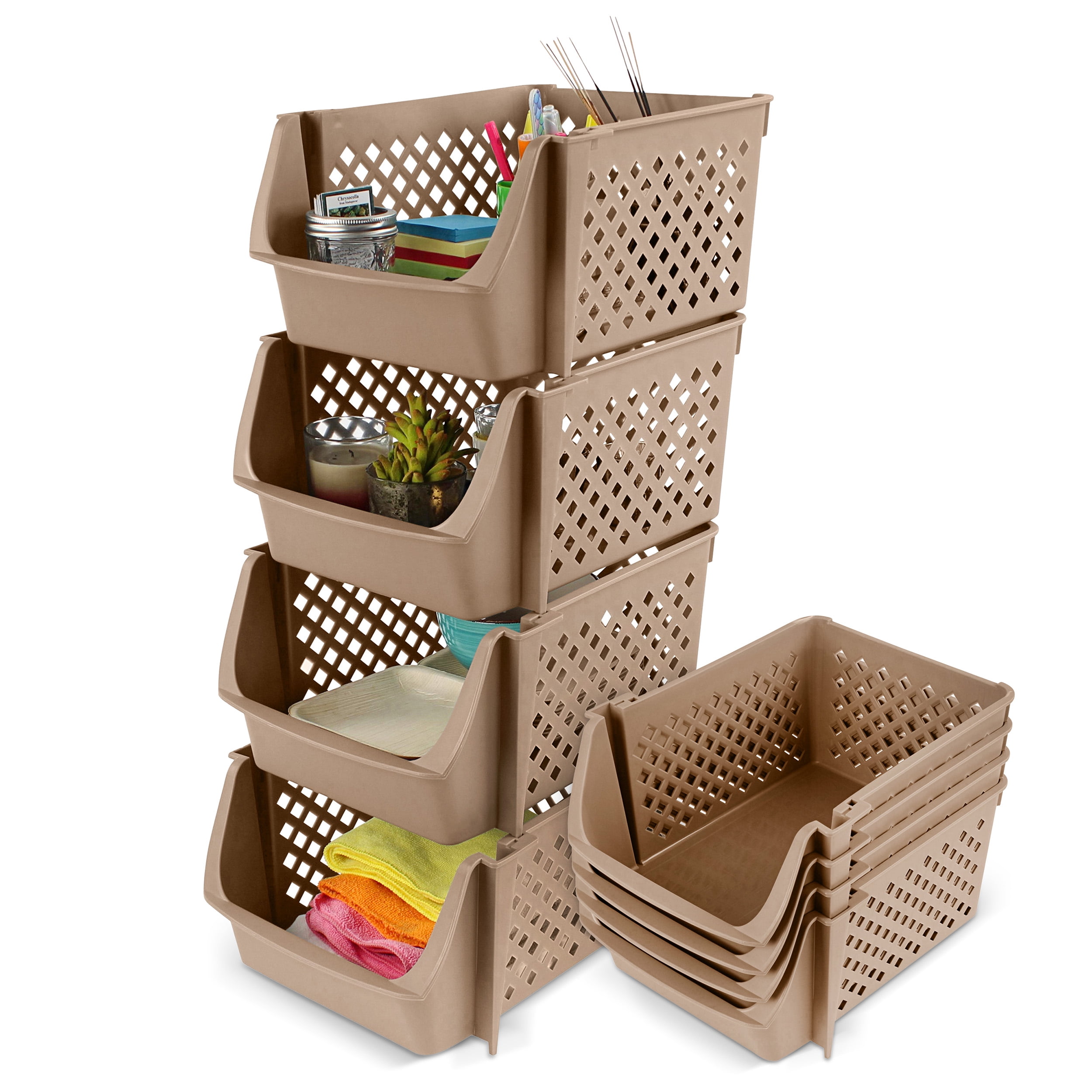 Spec101 Organizing Container - Stackable Storage Bins with Open Front ...