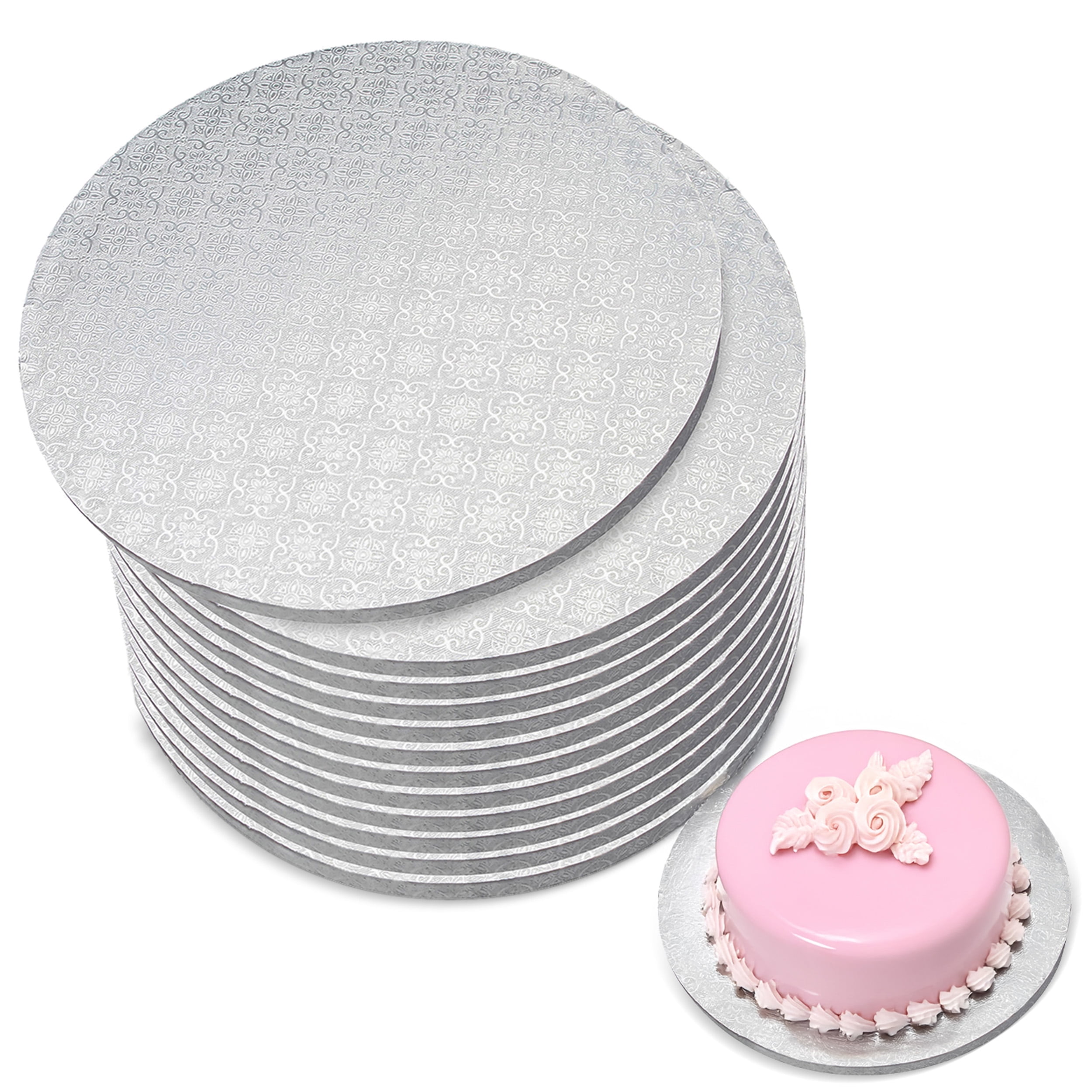 Cake Board 10 Inch Round Cake Boards 12 INCH Pack Of 5 Silver Round ...