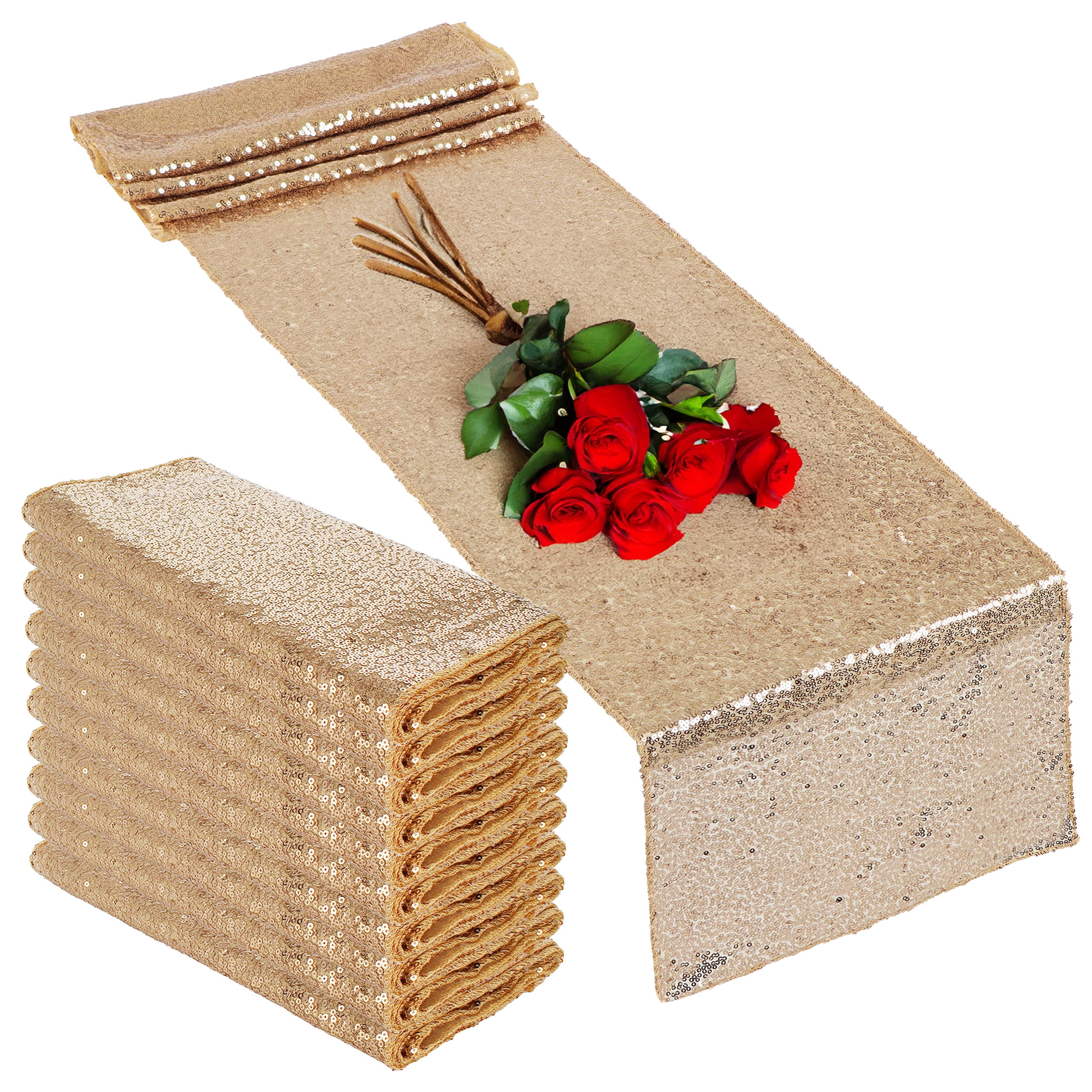 Spec101 Sequence Gold Table Runner Bulk 10pk Set - 12x96 inches Big ...