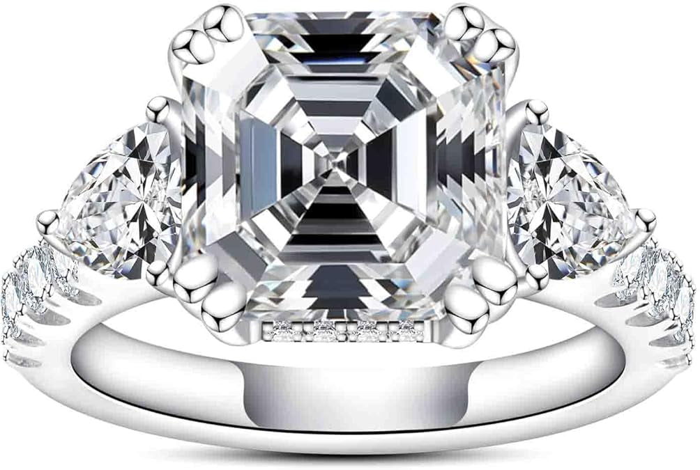 Special 3 CT Cushion Cut Diamond Yellow Gold Plated CZ Engagement Ring ...