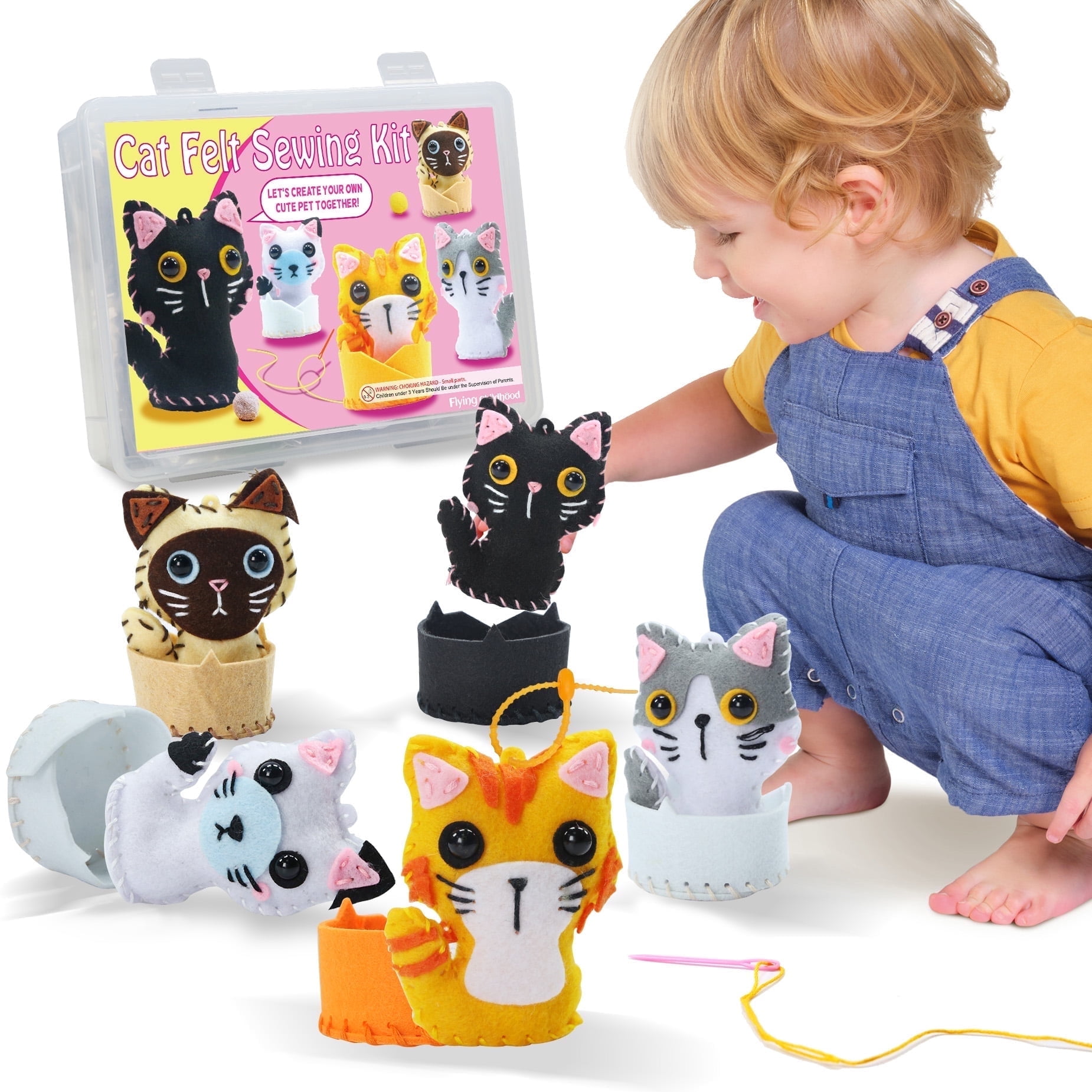 Special ABC Party - Cat Felt Sewing Kit for Kids Toddler Learn to Sew ...