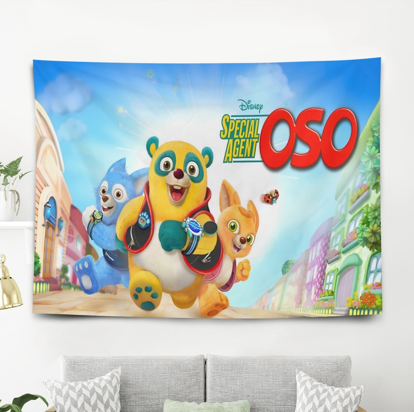 Special Agent Oso-Theme Anti-pilling Tapestry Gift Wall Hanging ...