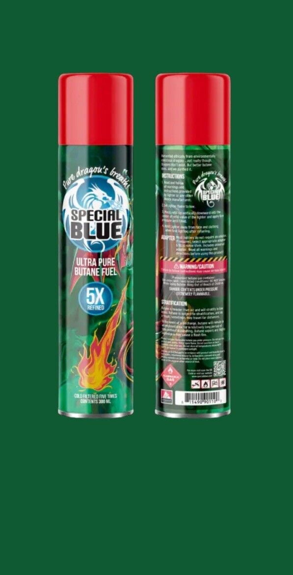 Special Blue 5X BUTANE Gas refined. Lighter Refill Fuel 300 Ml ( 2 ...