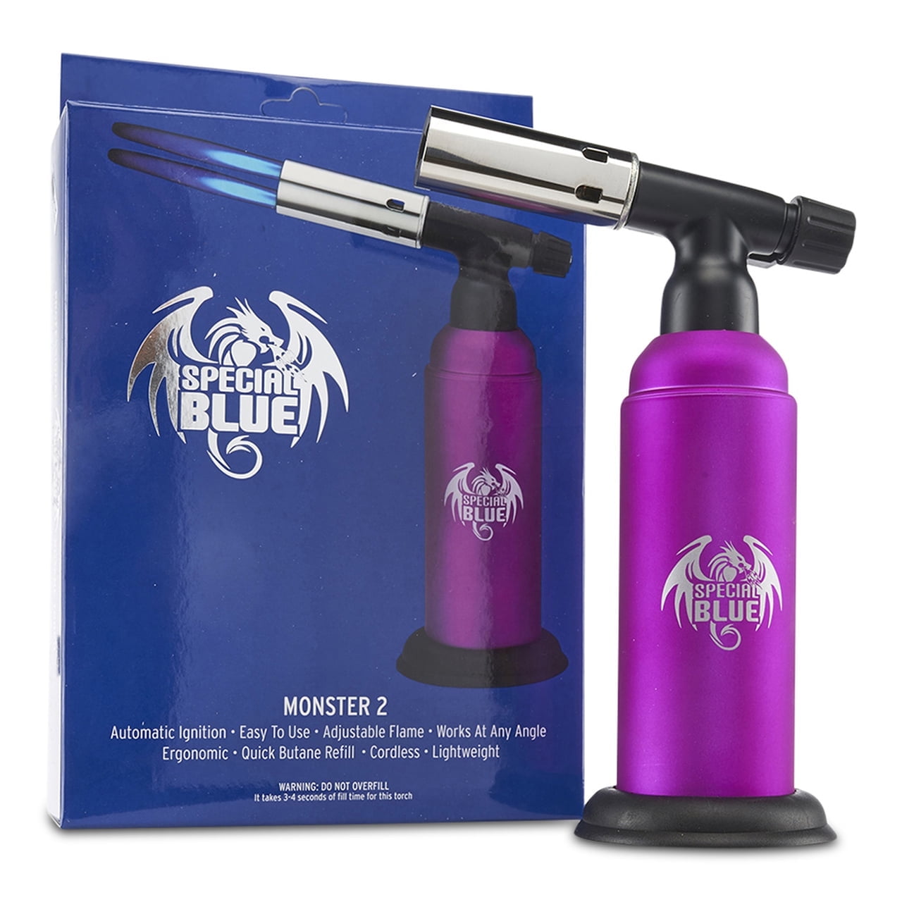 Special Blue Monster 2 Adjustable Dual Flame Automatic Ignition Butane ...