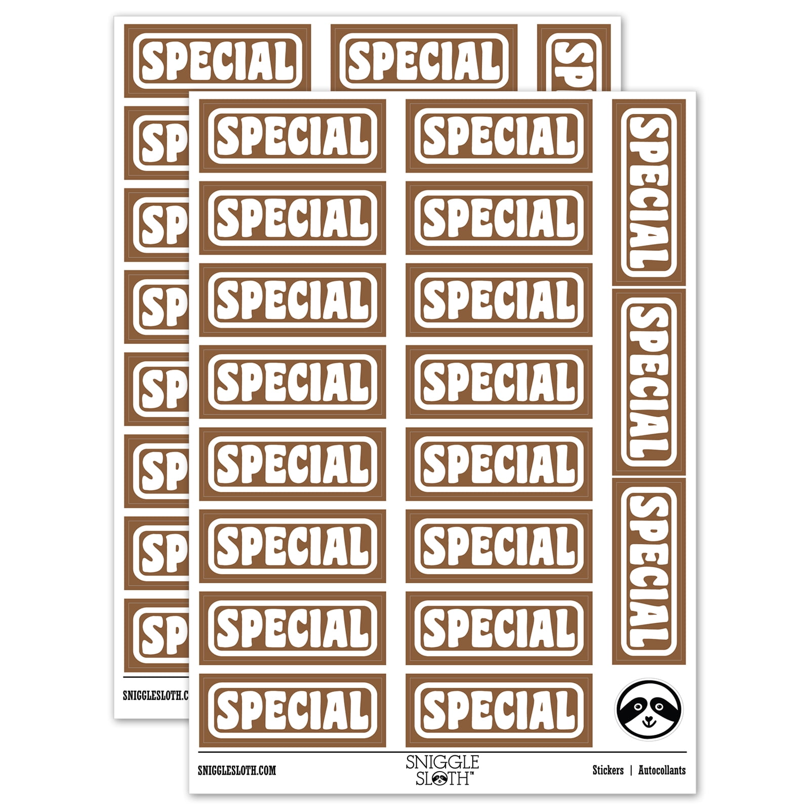 Special Bold Border Sticker Set - Brown - Matte Finish - 2.00" Large ...