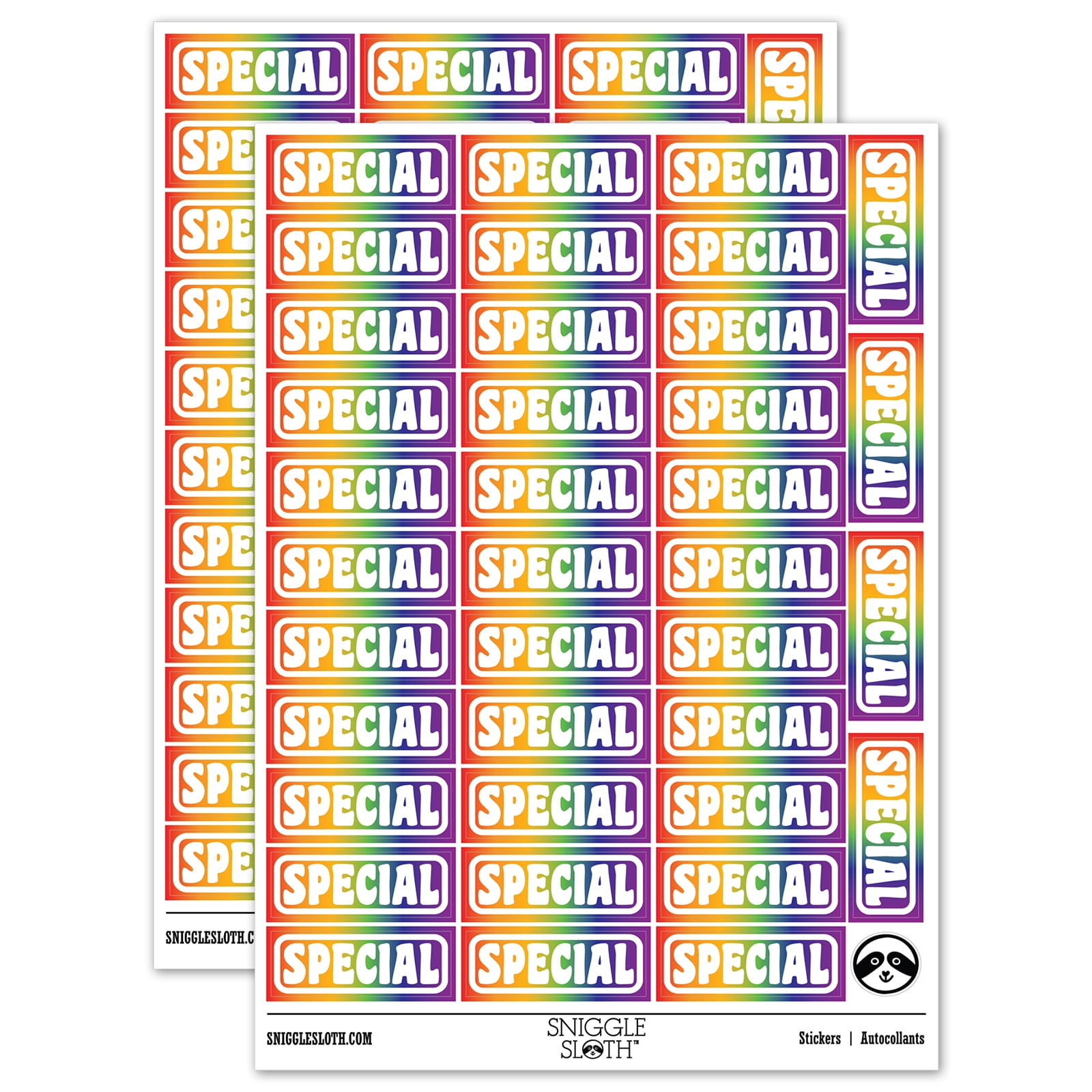 Special Bold Border Sticker Set - Rainbow - Matte Finish - 1.5" Small ...