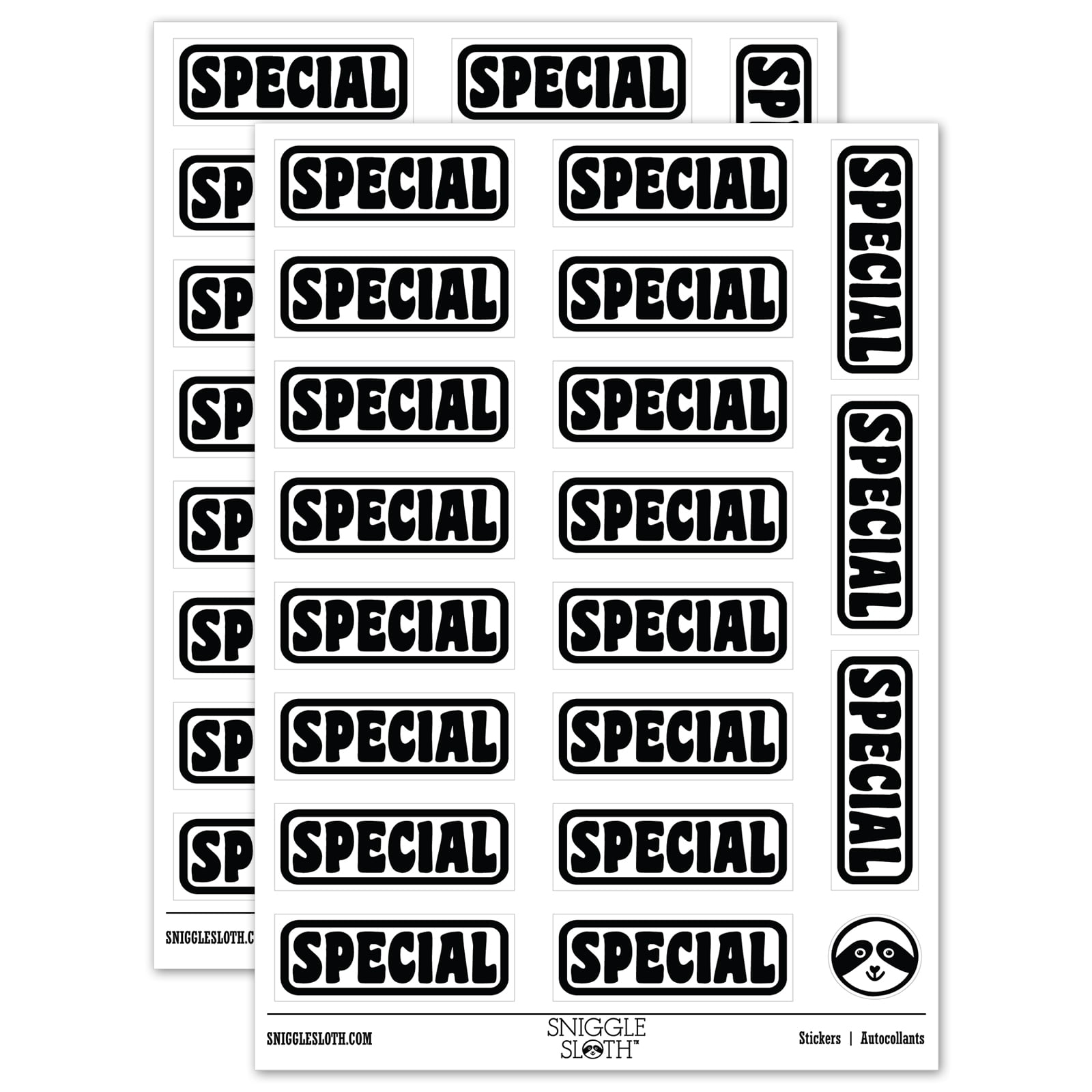 Special Bold Border Sticker Set - White - Gloss Finish - 2.00" Large ...