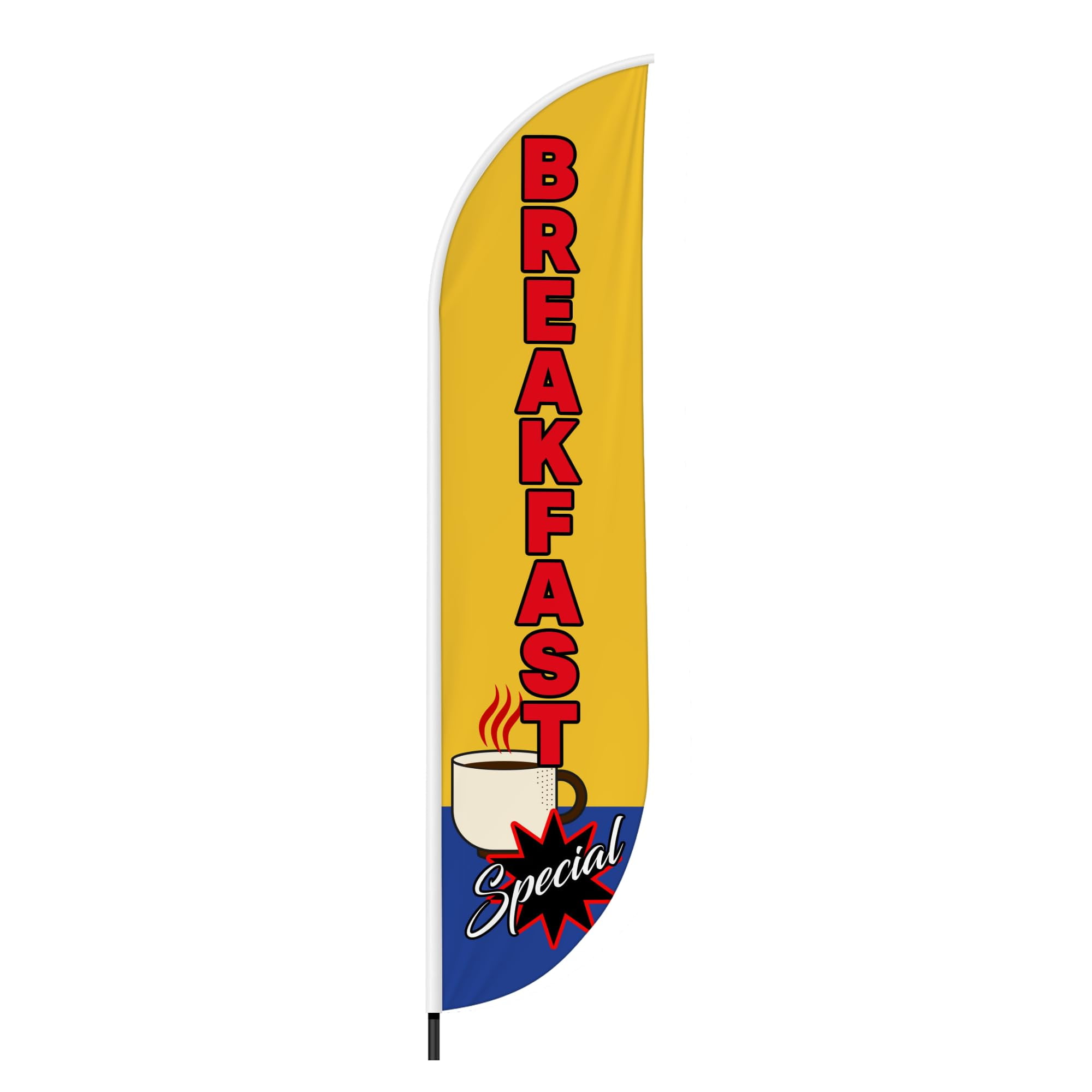 Special Breakfast Feather Flag(11.5feetX2.5feet) by DreamController ...