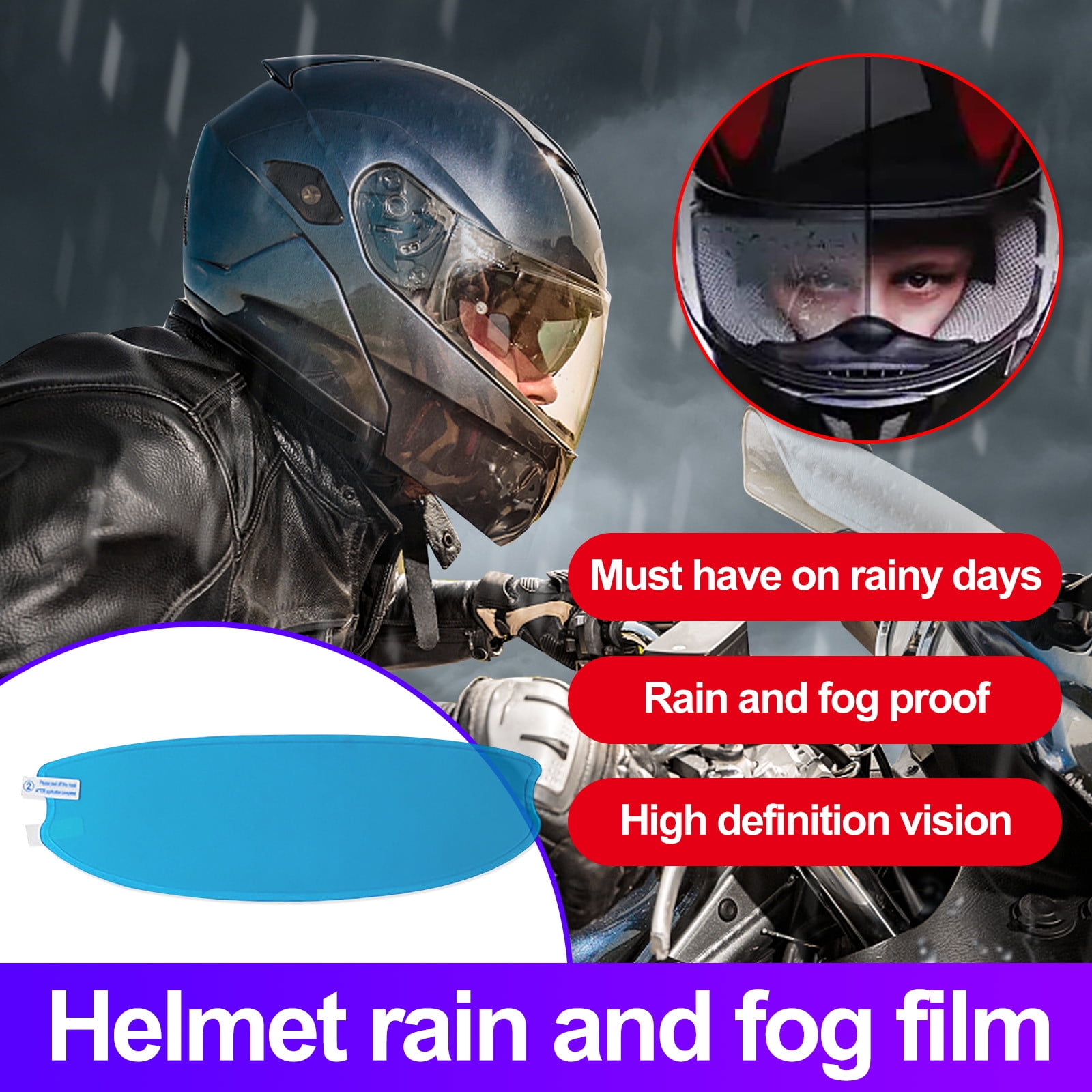 Special Buy Now, Universal Motorcycle Helmet Anti-Fog Patch, Clear Film ...