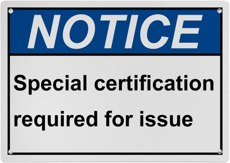 Special Certification Required MSDS Sign, Industrial MSDS Right to Know ...
