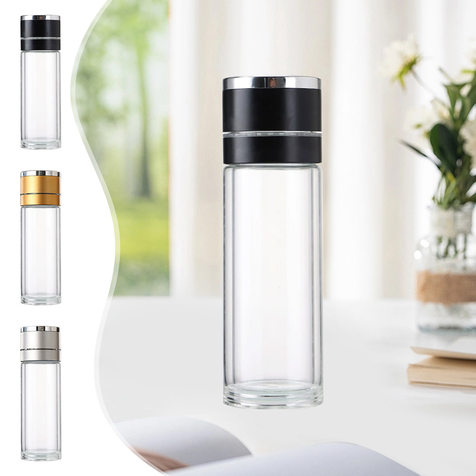 Special Collection, Portable Glass Tea Cup, Double Wall Insulated Flask ...