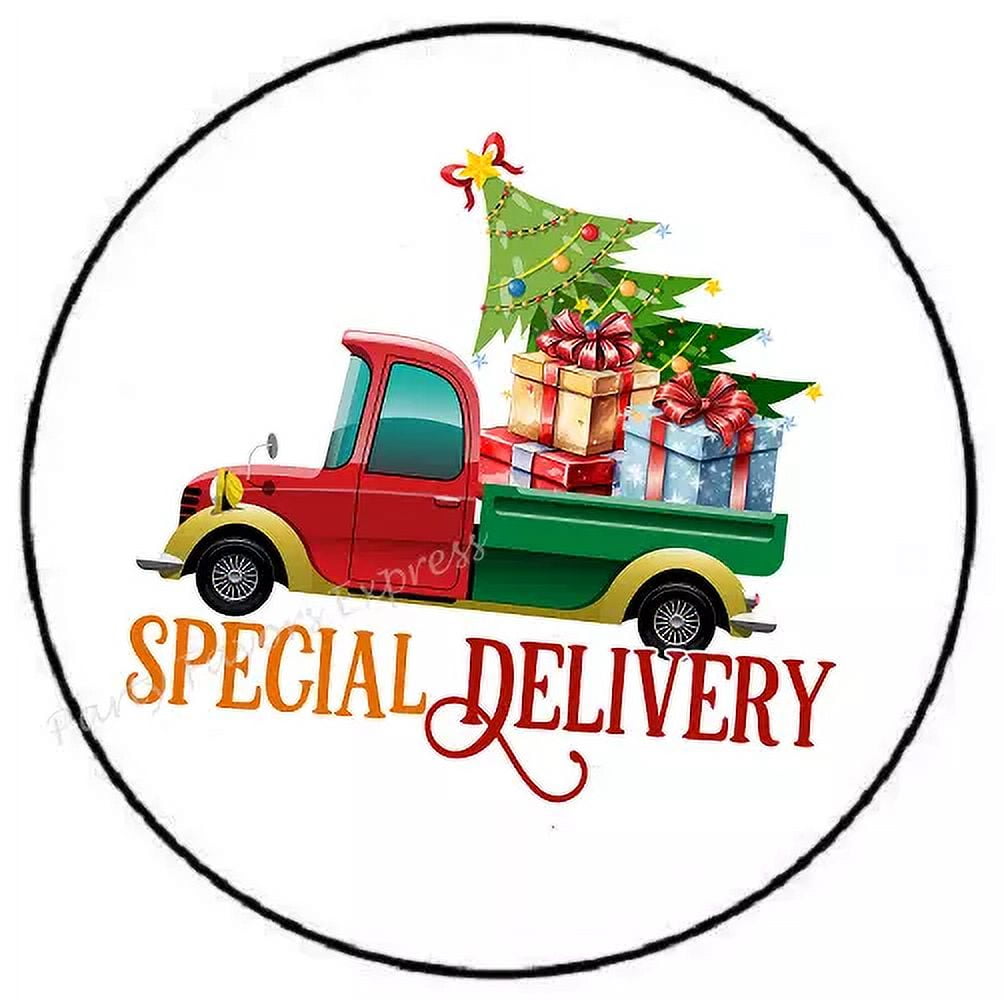 Special Delivery Christmas Truck Stickers Party Favors Phone Decal ...