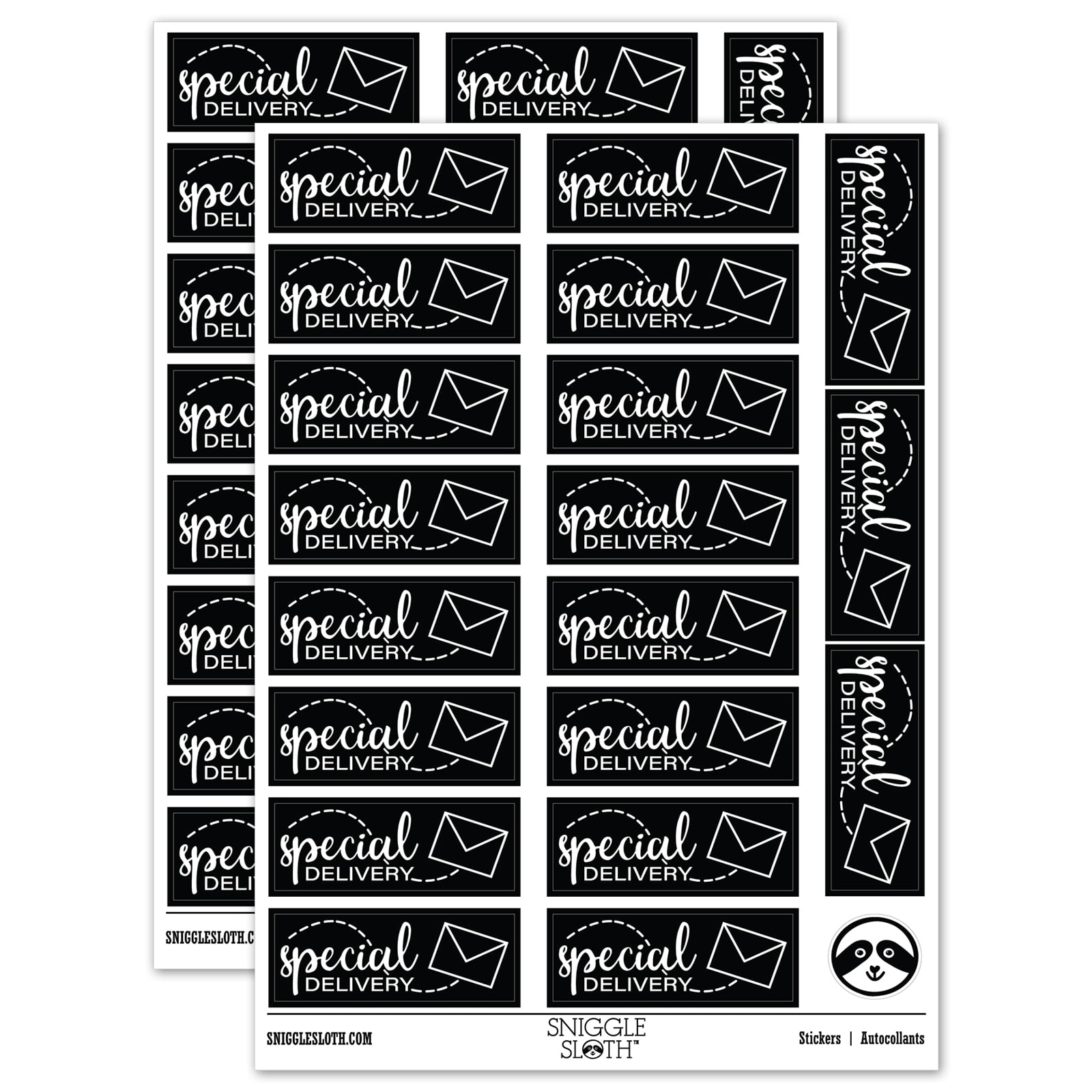 Special Delivery Mail with Envelope Sticker Set - Black - Matte Finish ...