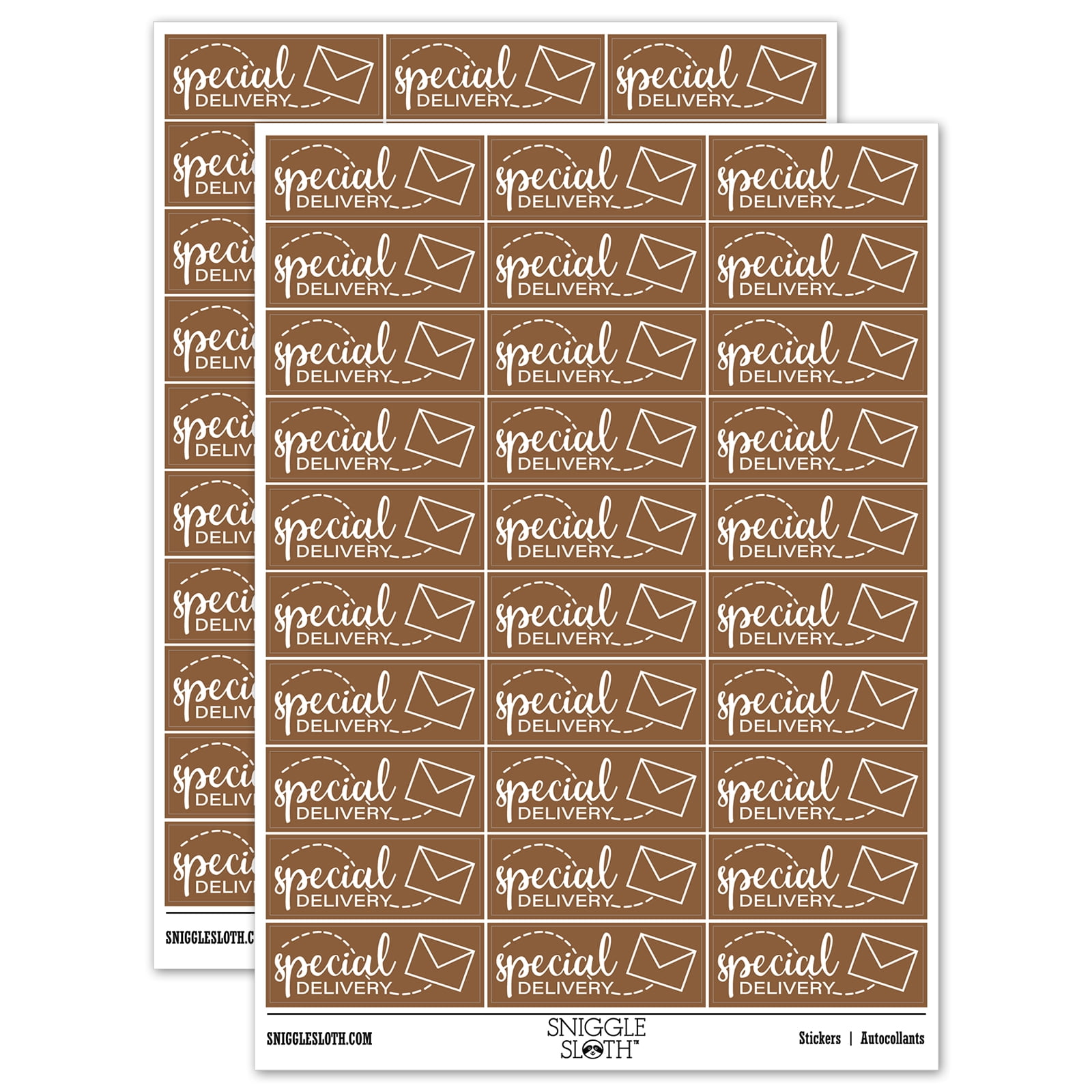 Special Delivery Mail with Envelope Sticker Set - Brown - Matte Finish ...