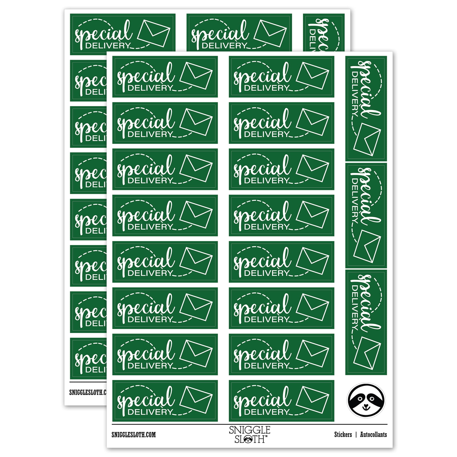 Special Delivery Mail with Envelope Sticker Set - Dark Green - Matte ...