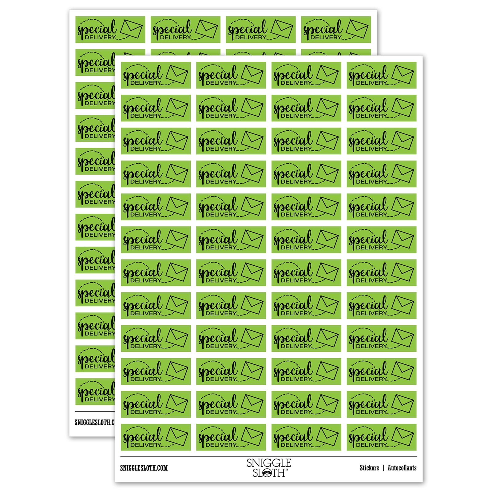 Special Delivery Mail with Envelope Sticker Set - Light Green - Gloss ...