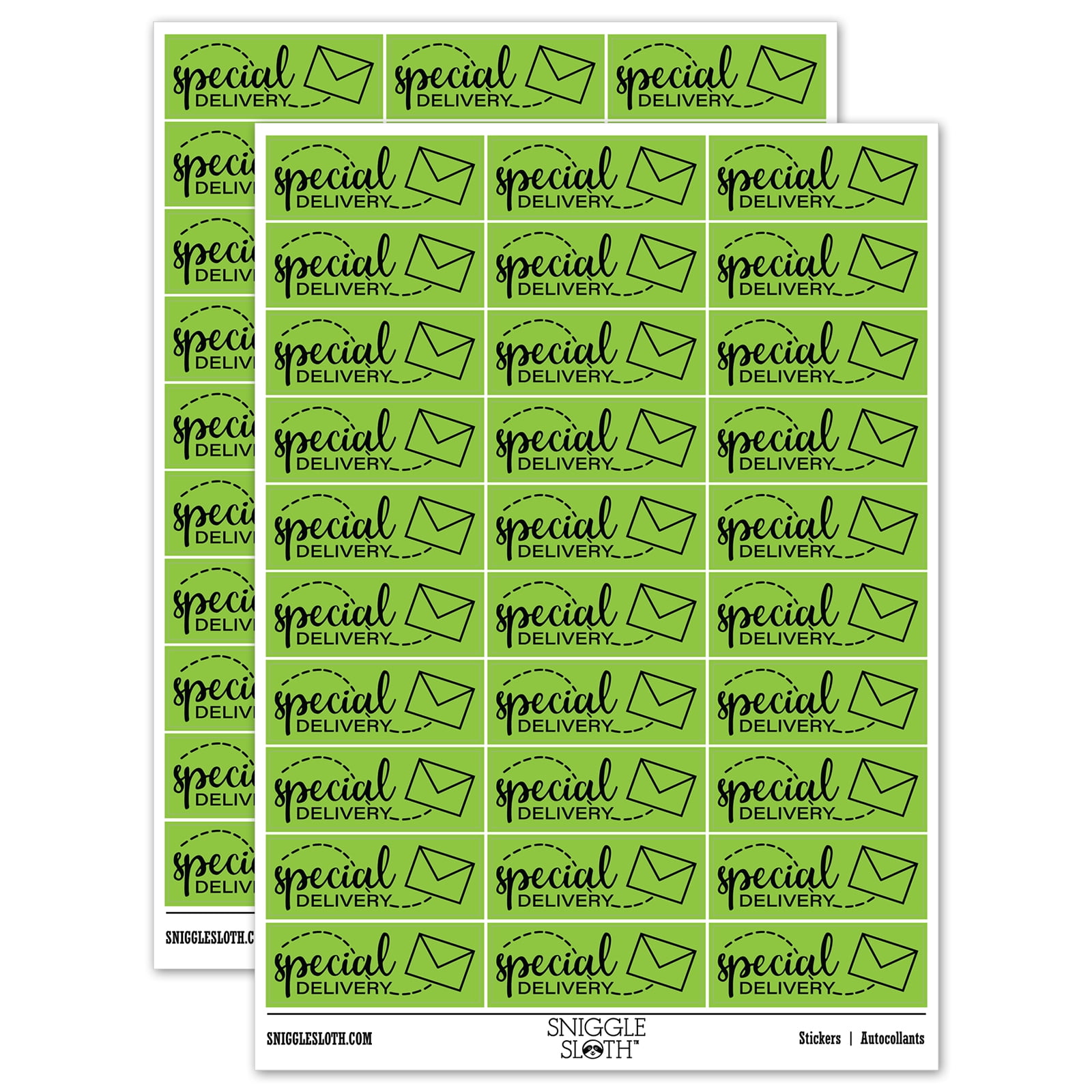 Special Delivery Mail with Envelope Sticker Set - Light Green - Matte ...