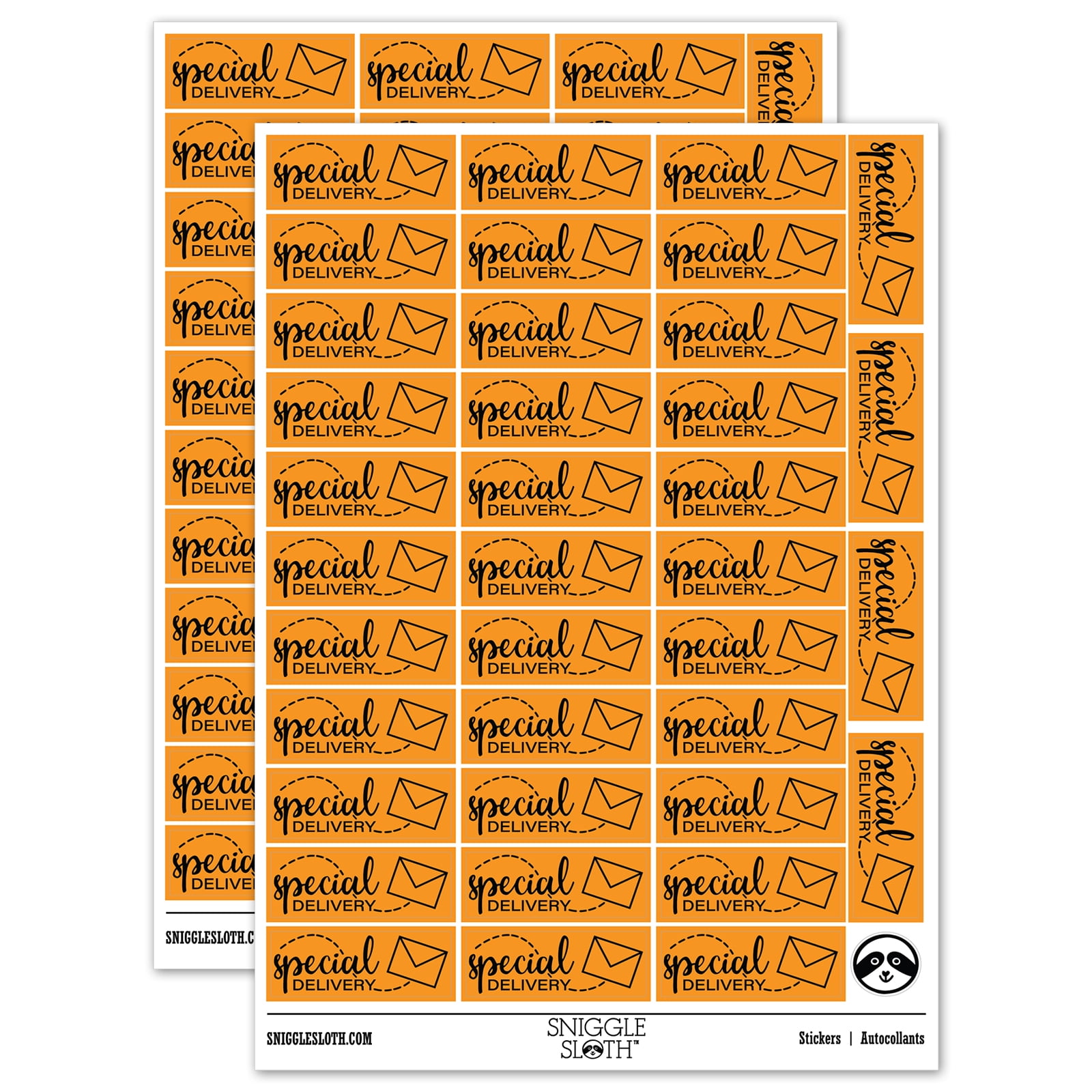Special Delivery Mail with Envelope Sticker Set - Orange - Matte Finish ...