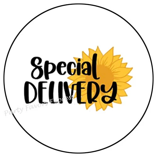 Special Delivery Sunflower Stickers Party Favors Phone Decal Water ...