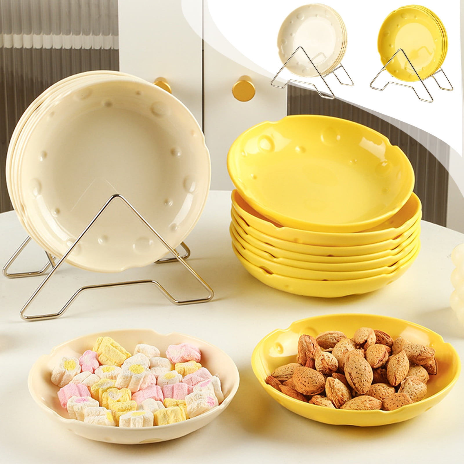 Special Discount, 4 Pcs Plastic Serving Trays, Stackable Dinner Plates ...
