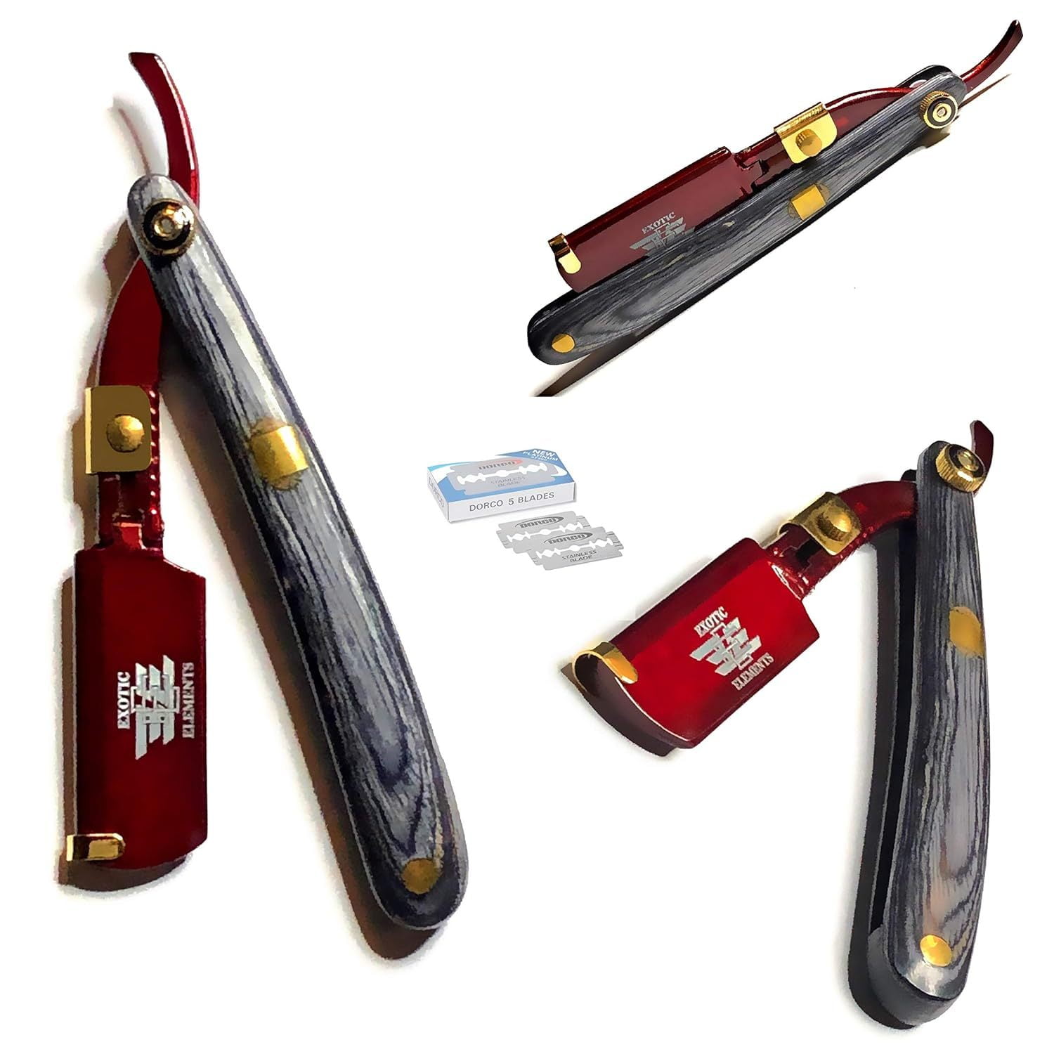 Special Edition Black, Gold, and Maroon Shaving Professional Straight ...