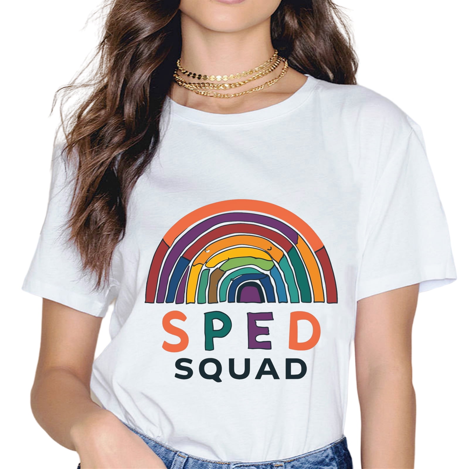Special Education Crew Sped Squad Rainbow Special Ed Teacher T-Shirt ...