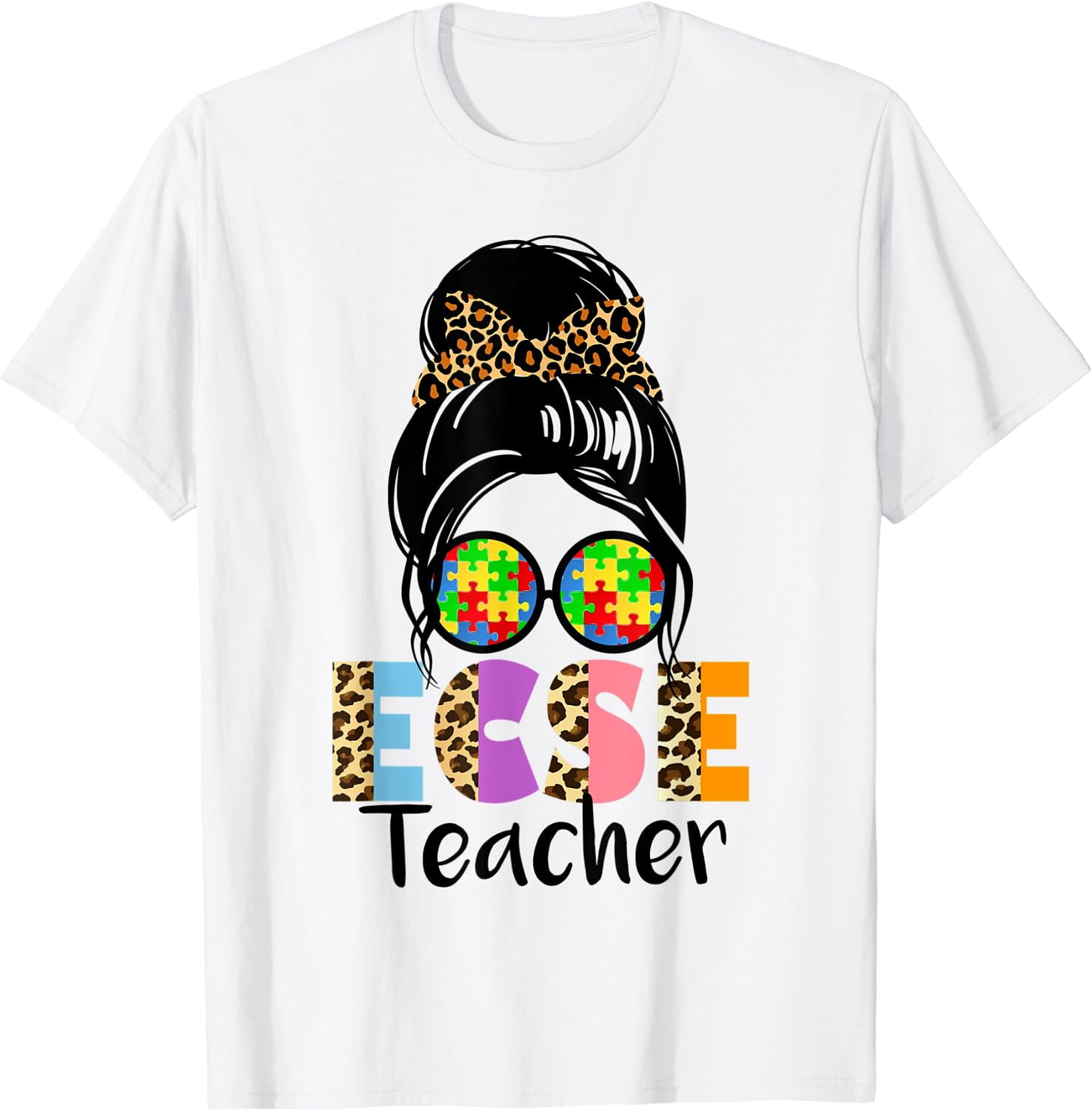 Special Education ECSE Teacher Back To School Puzzle Autism T-Shirt ...