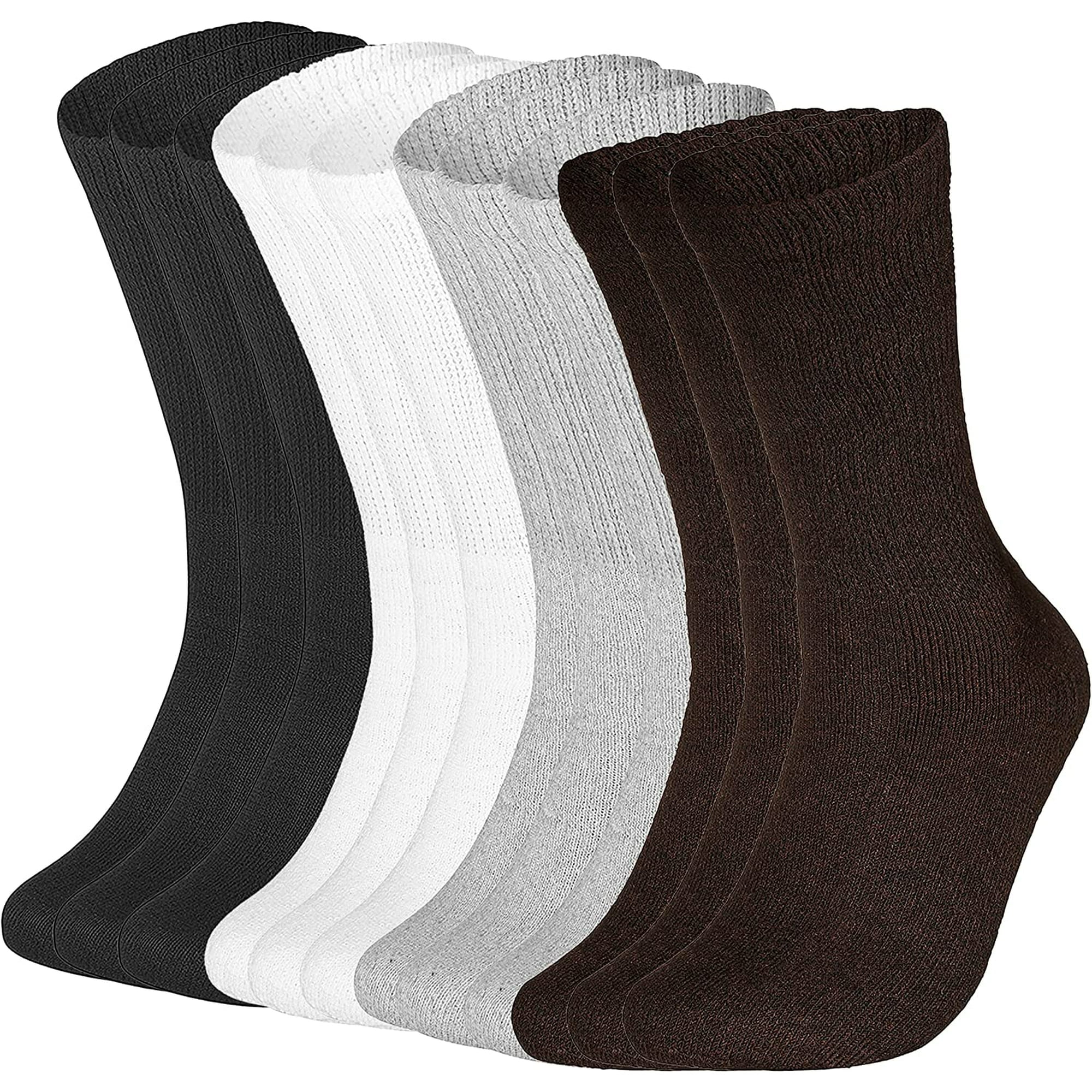 Special Essentials Women's Cotton Diabetic Crew Socks, 12 Pairs Variety ...
