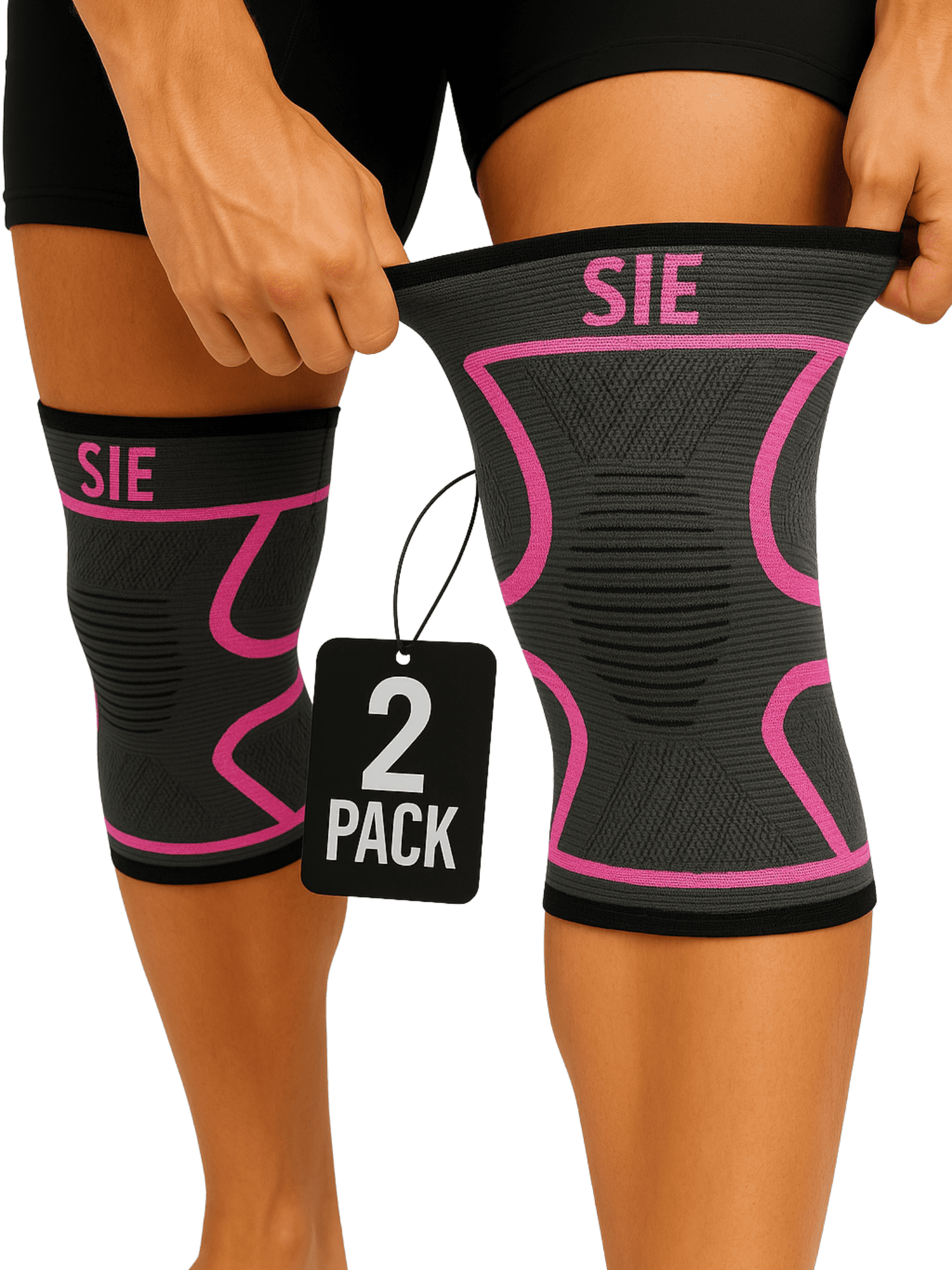 Special Essentials 2 Pack Knee Braces for Men and Women - Compression Sleeves for Pain Relief ...