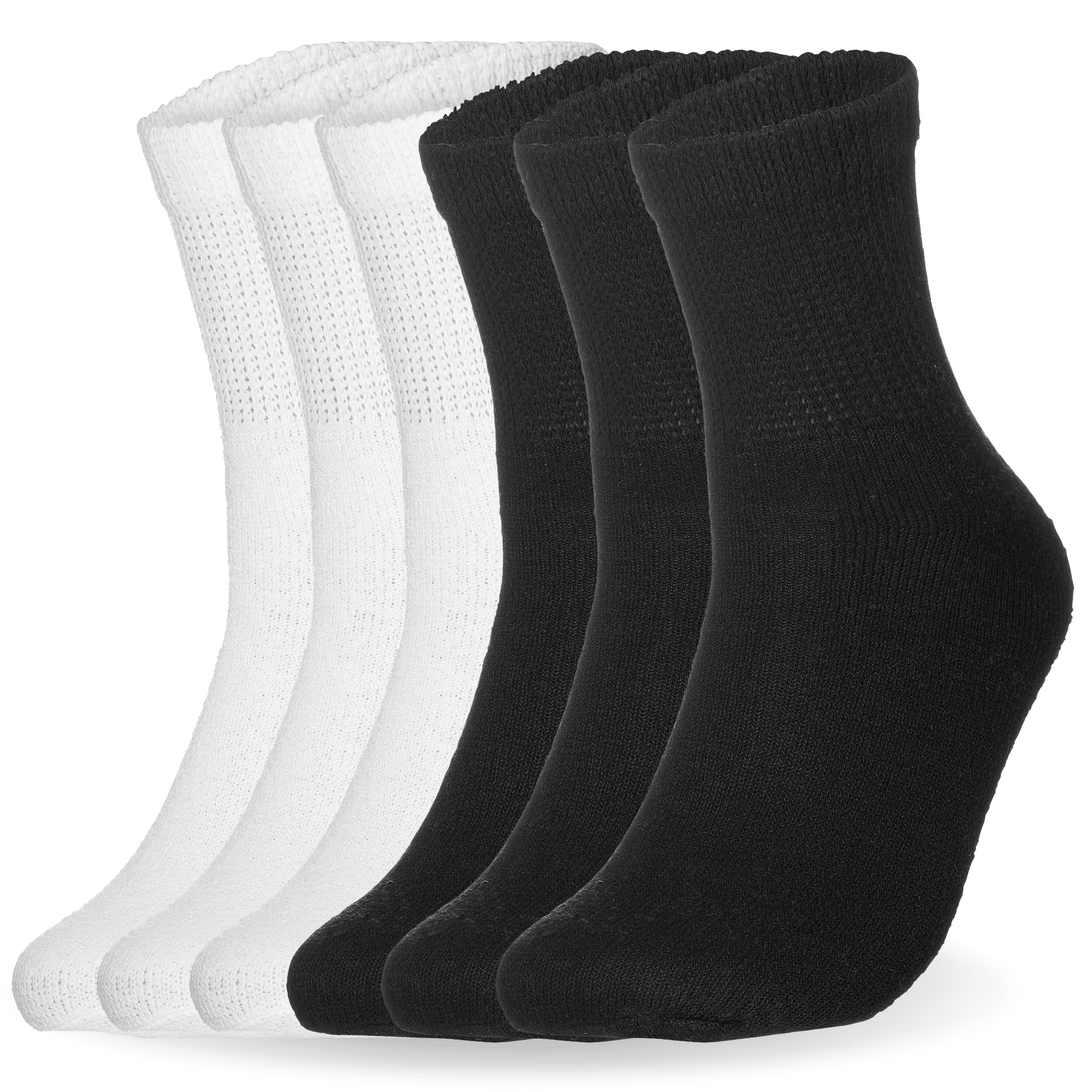 Special Essentials 6 Pairs Men's White and Black Cotton Diabetic Ankle ...