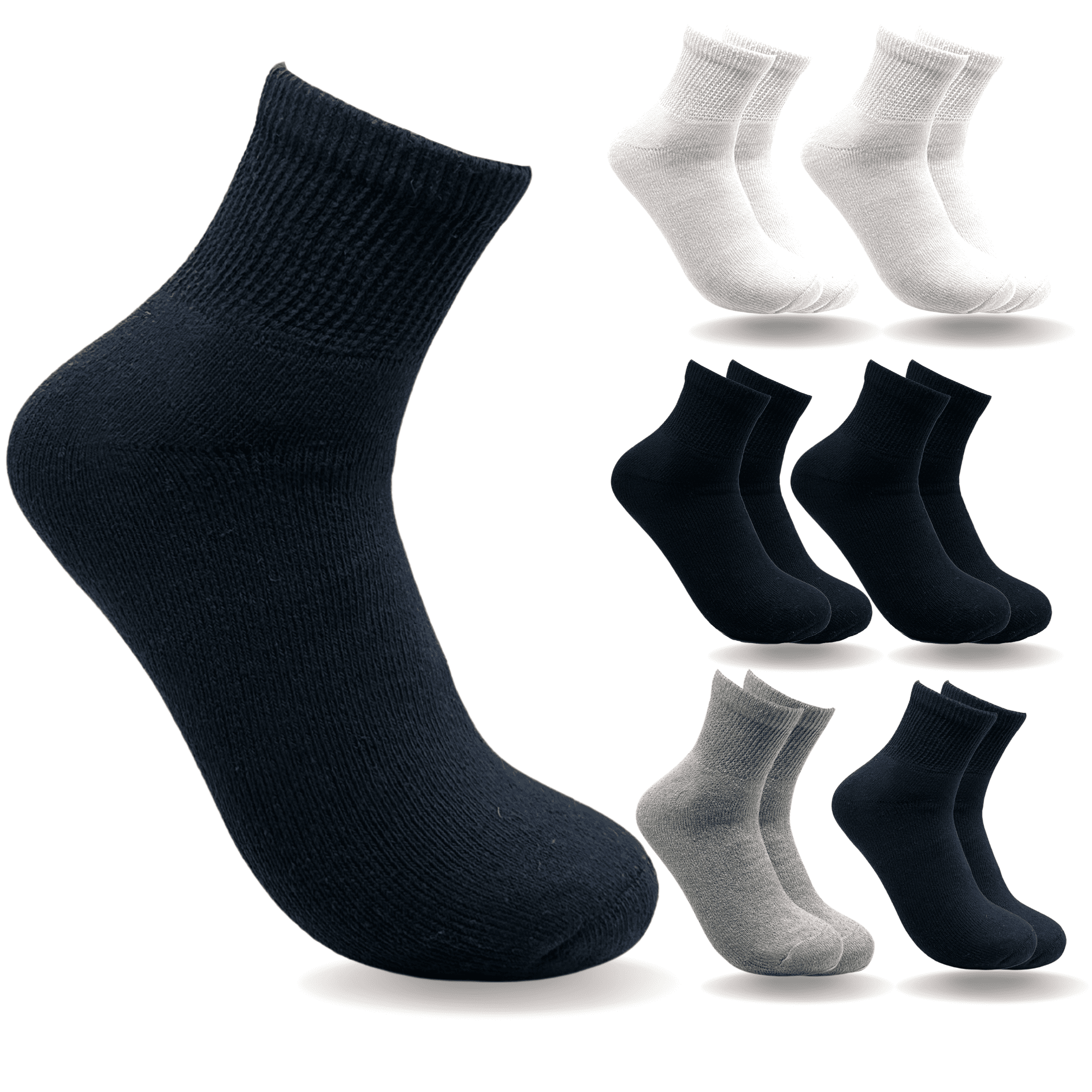Special Essentials 6 Pairs Women's Diabetic Ankle Socks - Comfortably Soft, Moisture-Wicking ...