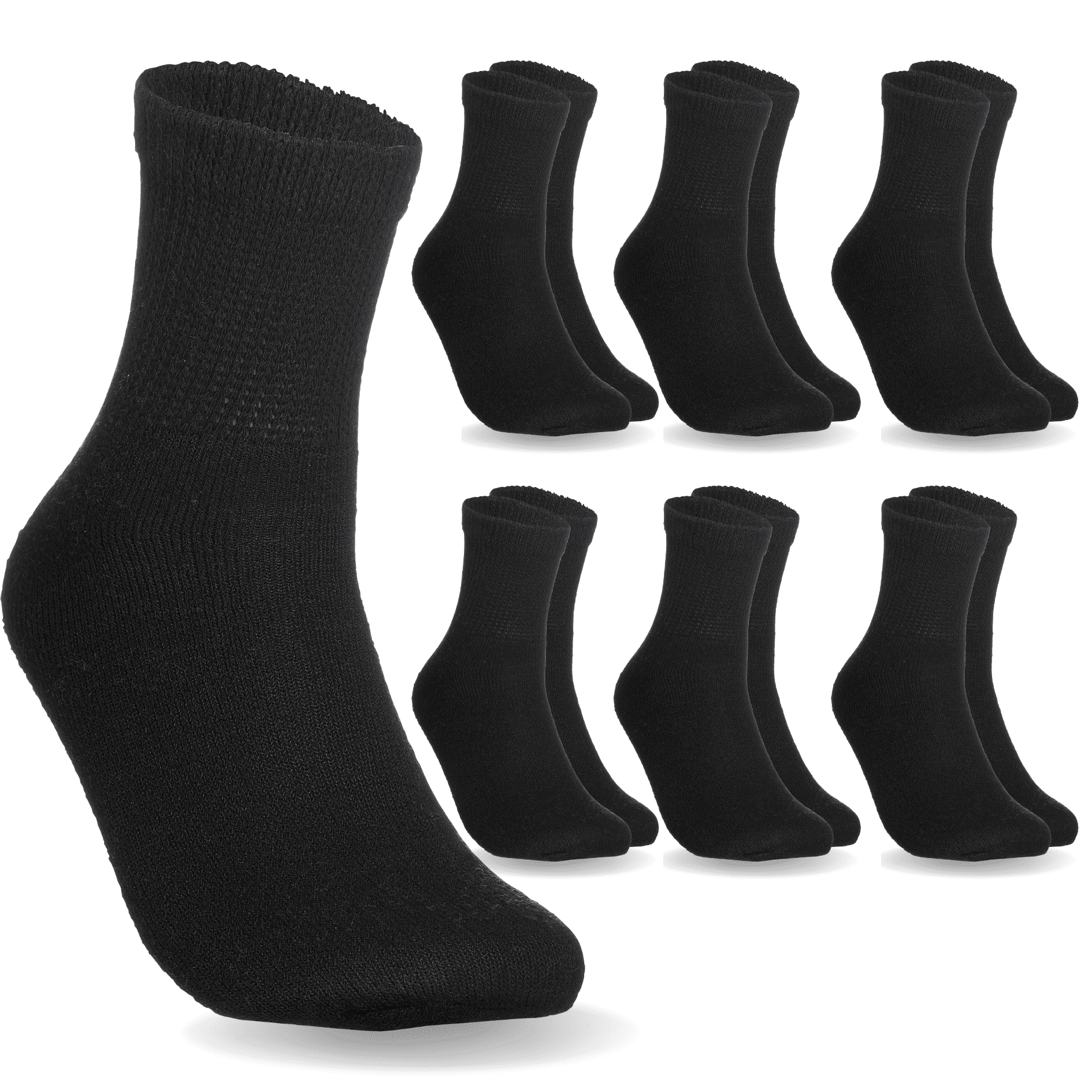 Special Essentials Women's Diabetic Cotton Ankle Socks, Non-Binding, Black, 6 Pairs - Walmart.com