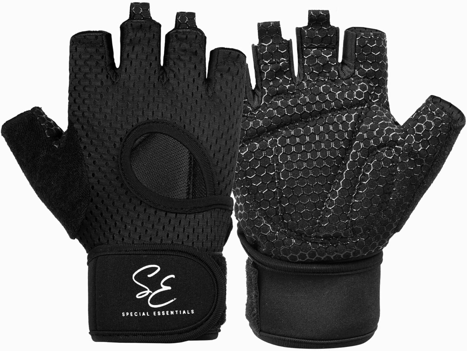 Special Essentials Weightlifting Gloves, Fingerless Gym Gloves with ...