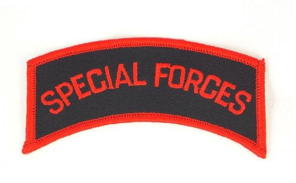 Special Forces Army Tab Red Embroidered Military Patch Iron or Sew ...