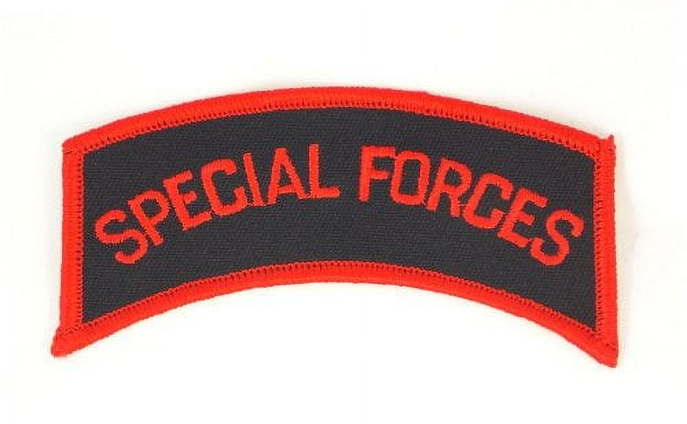 Special Forces Army Tab Red Embroidered Military Patch Iron or Sew ...