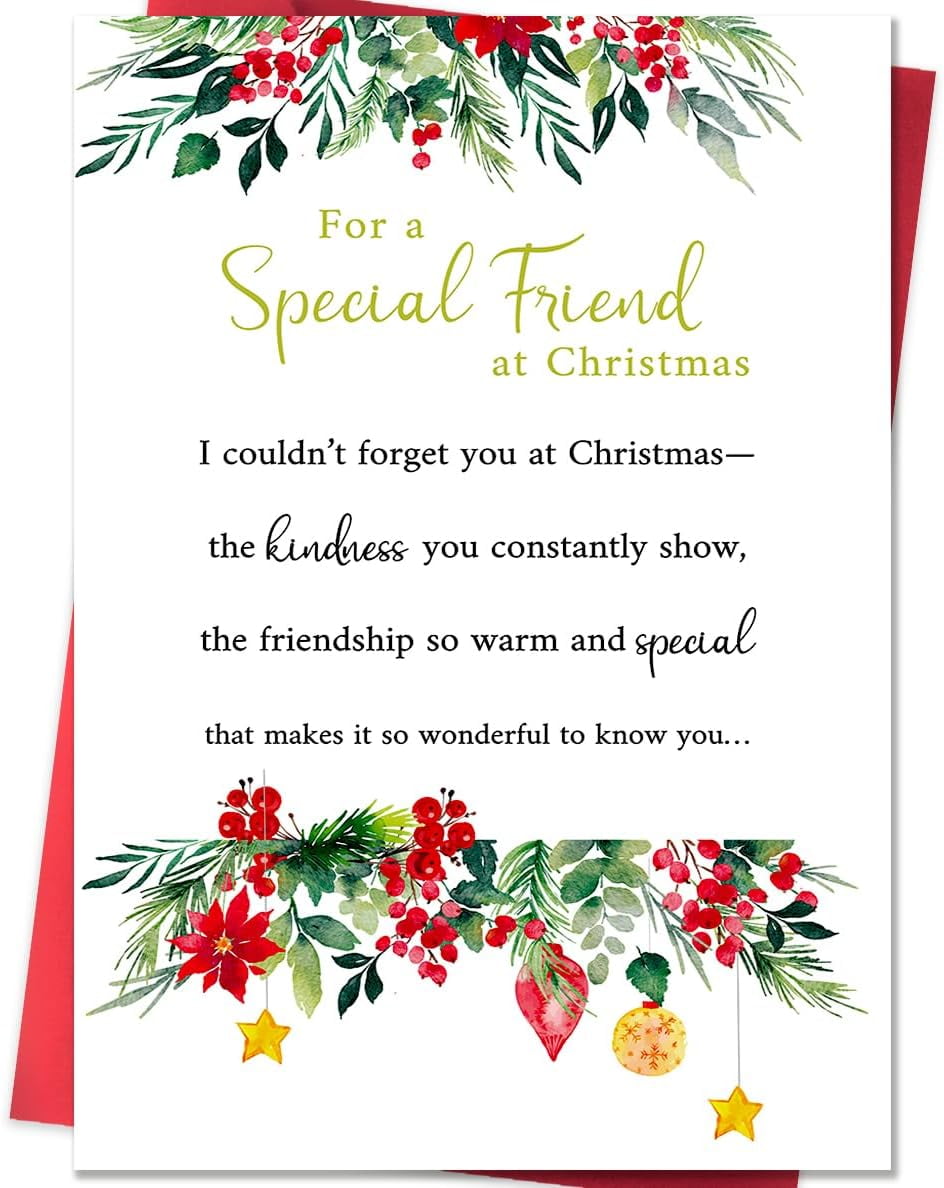 Special Friend Christmas Card – Heartfelt Message with Festive Design ...