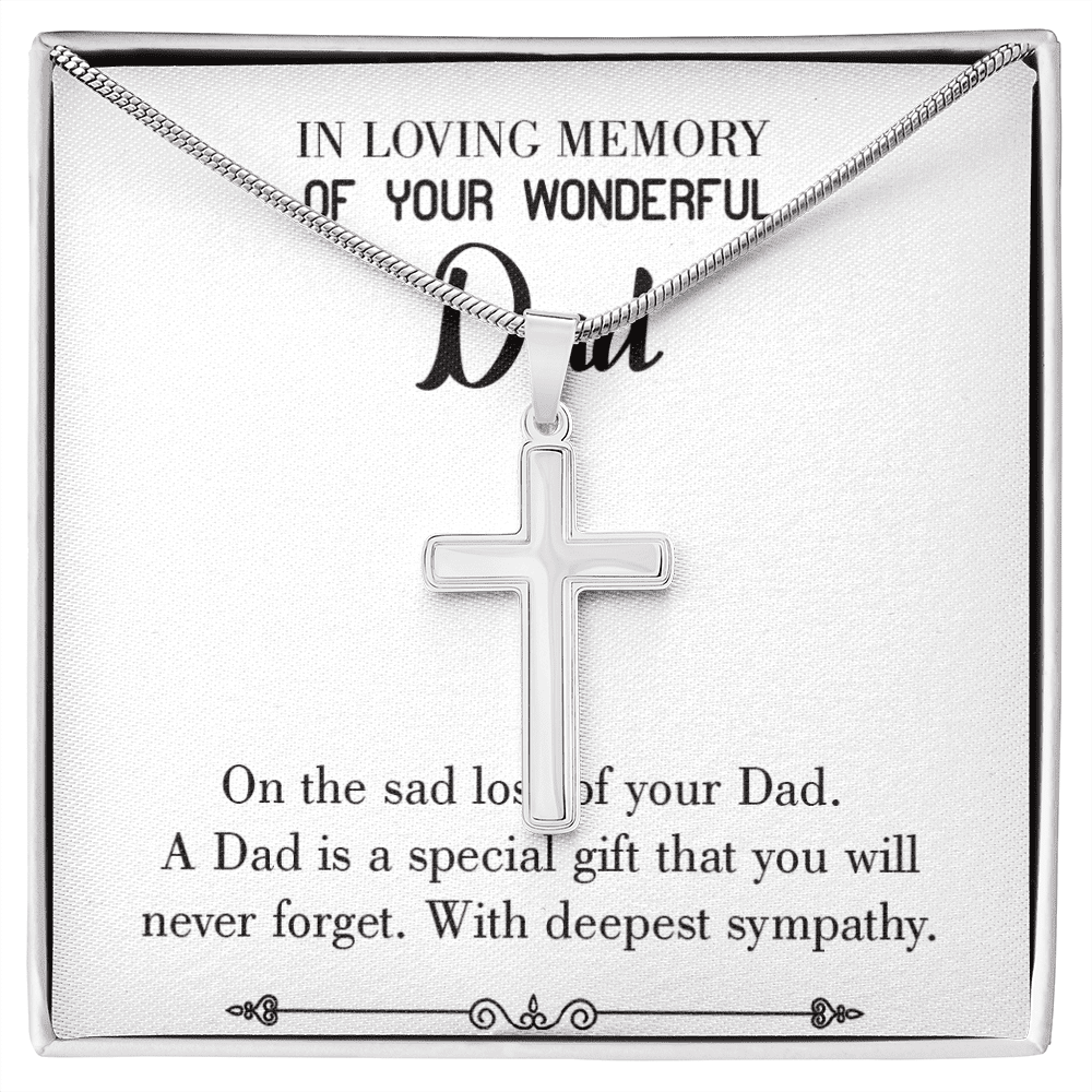Special Gif Dad Memorial Dad Memorial Cross Necklace Sympathy Loss of ...