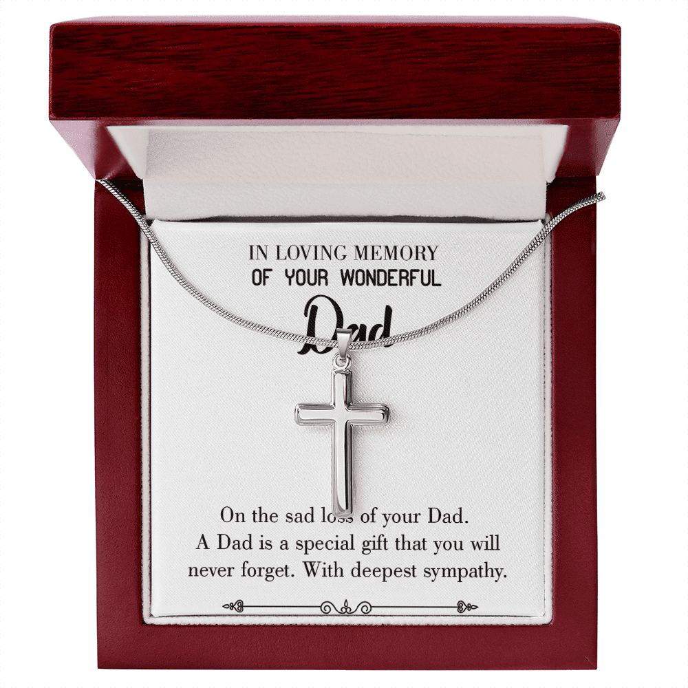 Special Gif Dad Memorial Dad Memorial Cross Necklace Sympathy Loss of ...