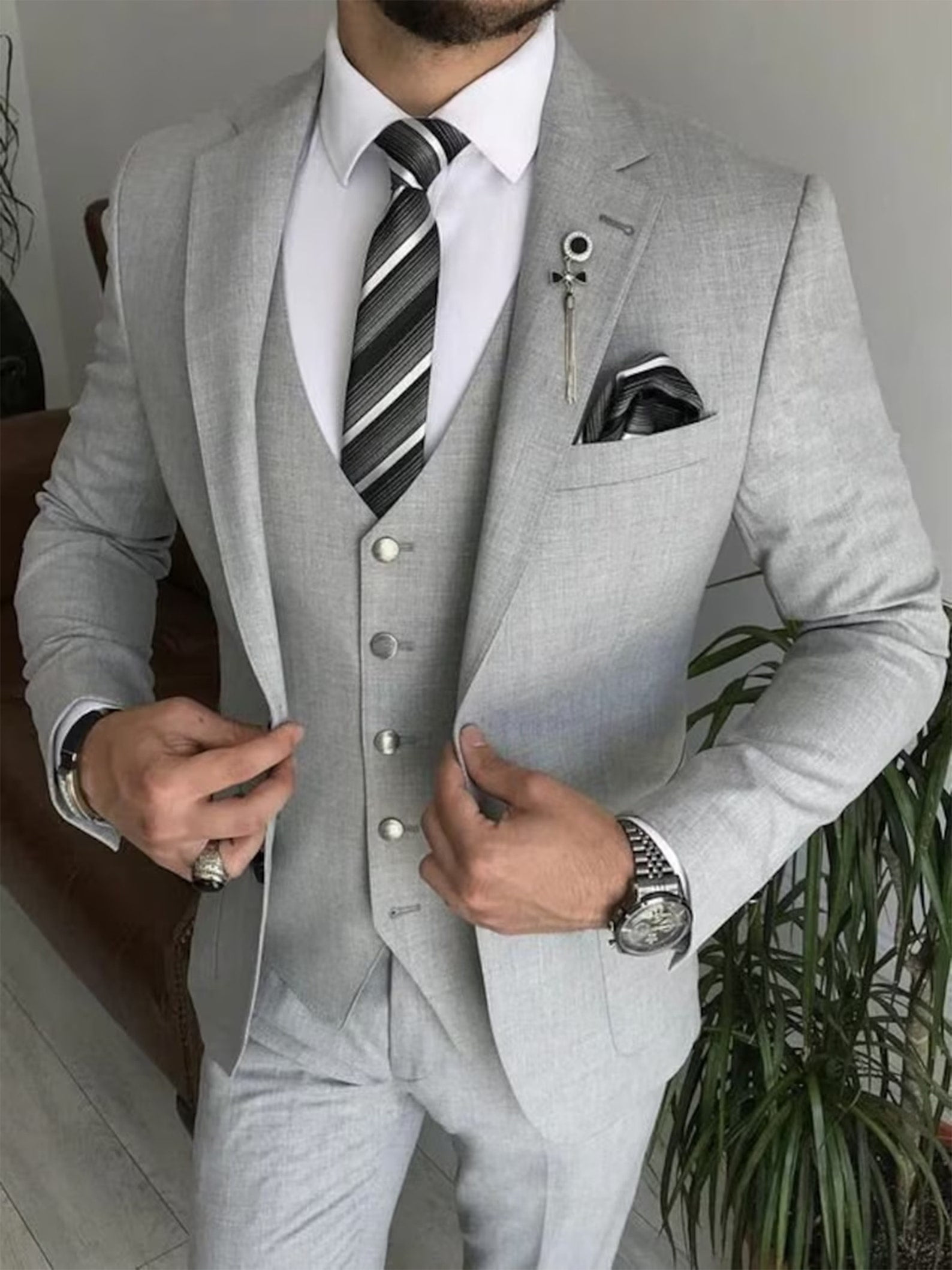 Special Gift For Him 3 Piece Suits Designer Wedding Dinner Party Wear ...