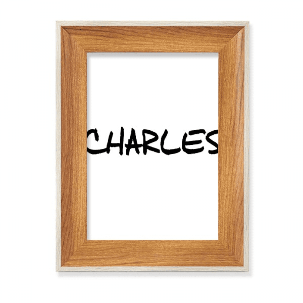 Special Handwriting English Name CHARLES Desktop Wooden Photo Frame ...