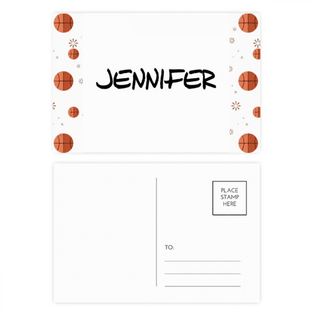 Special Handwriting English Name JENNIFER Basketball Postcard Set ...