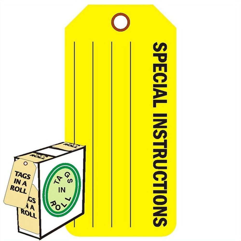 Special Instructions Tag with Fiber Patch, Fluorescent Cardstock Tag ...