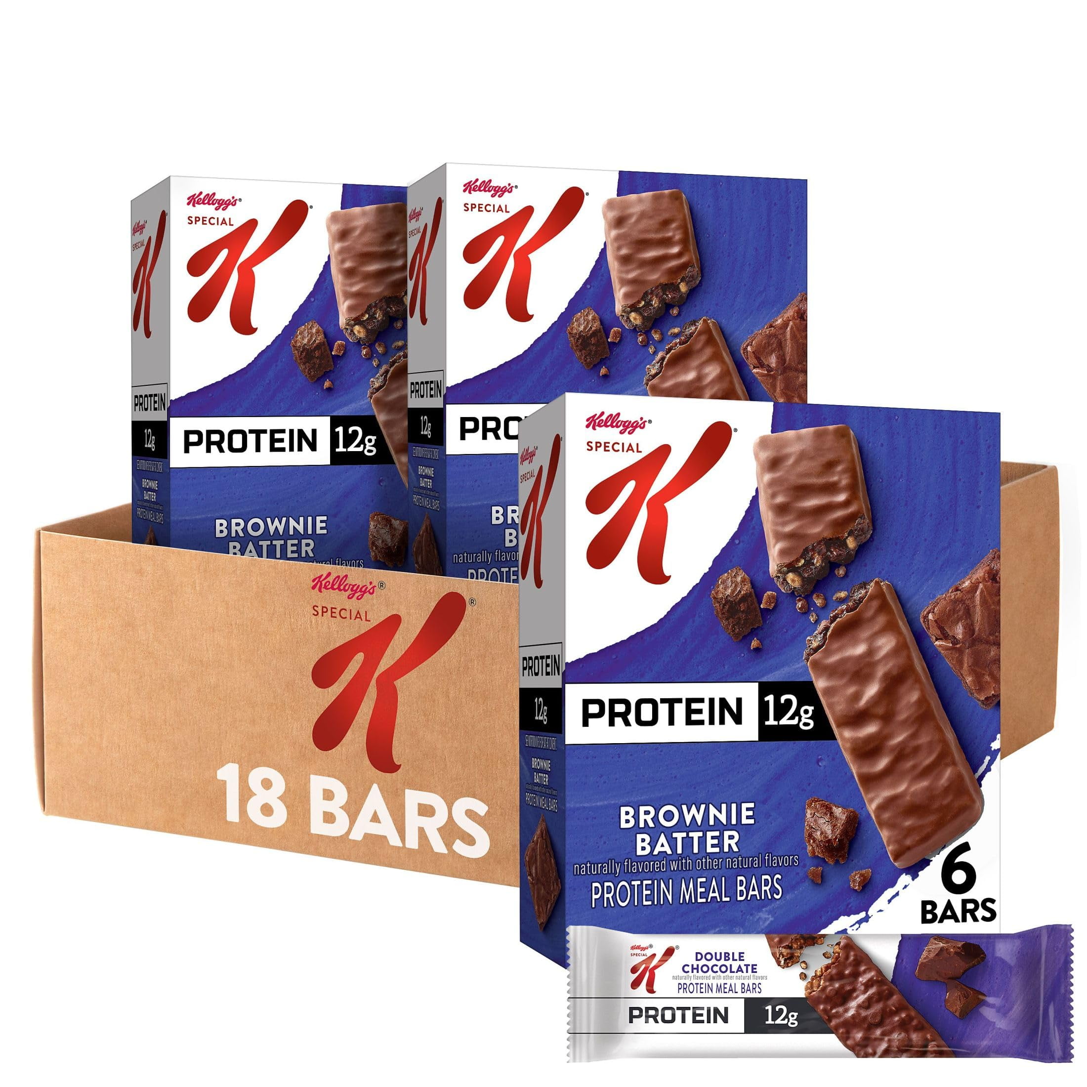 Special K Bar Protein Meal Bars, 12g Protein Snacks, Meal Replacement, Brownie Batter (3 Boxes ...