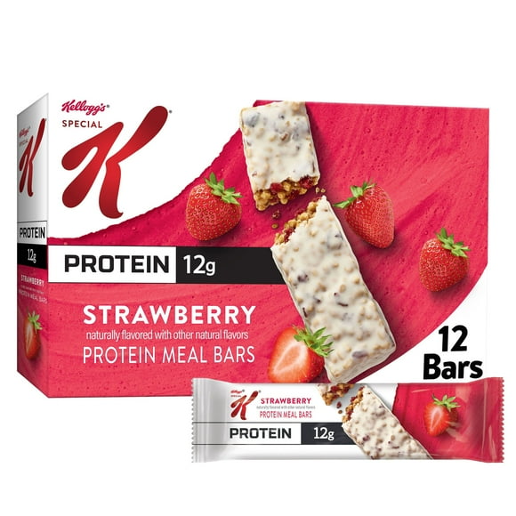 Special K Bar Strawberry Chewy Protein Meal Bars, 12g Protein Snacks, 19 oz, 12 Count