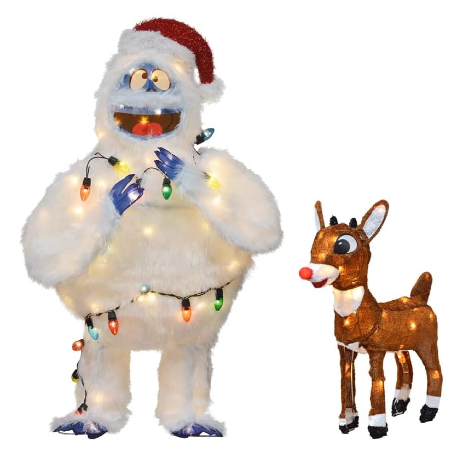 Special KIT: 32in Rudolph 3D PRELIT Yard Art Bumble with Light Strand ...