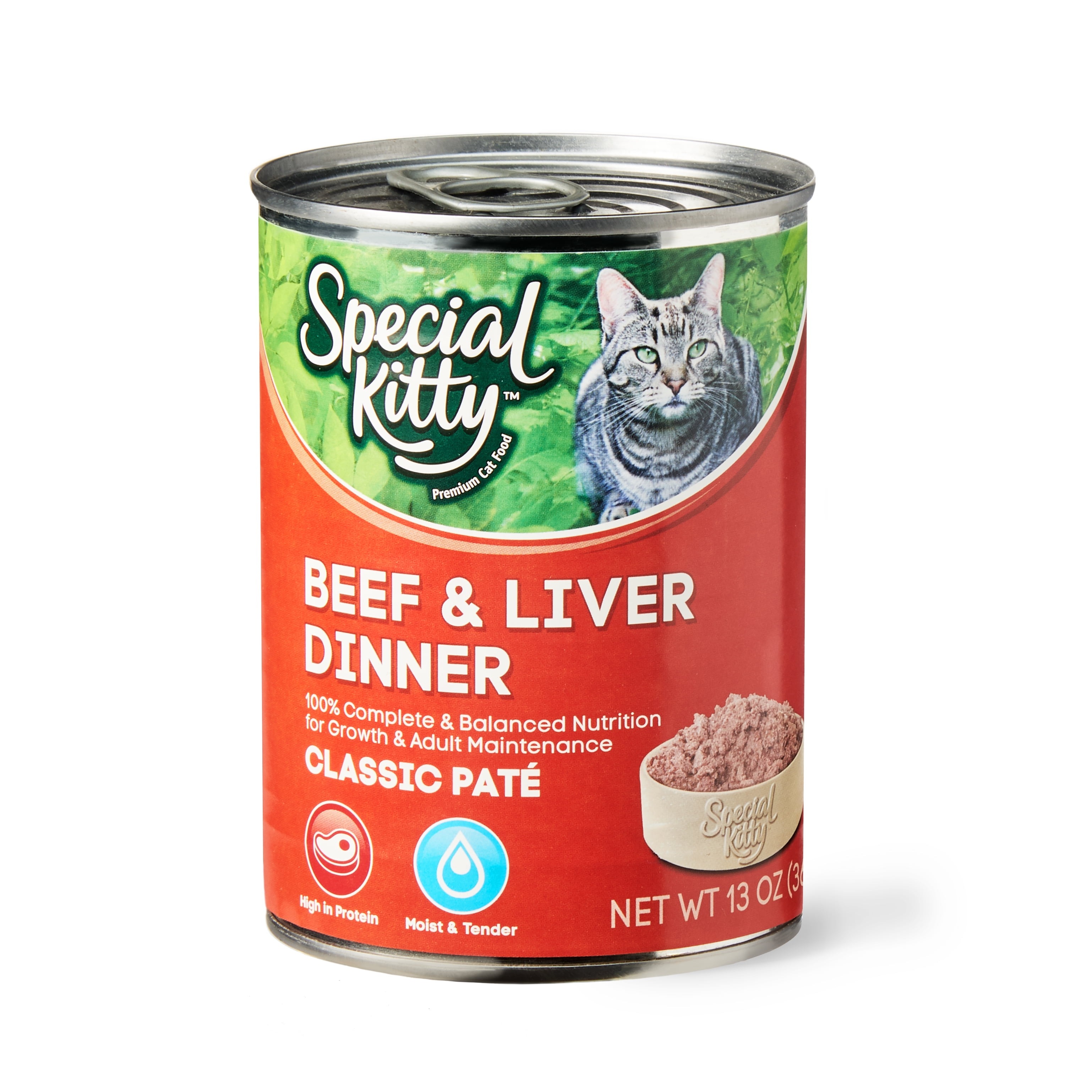 Special Kitty Beef & Liver Dinner, Classic Pate, 13 oz - Walmart.com